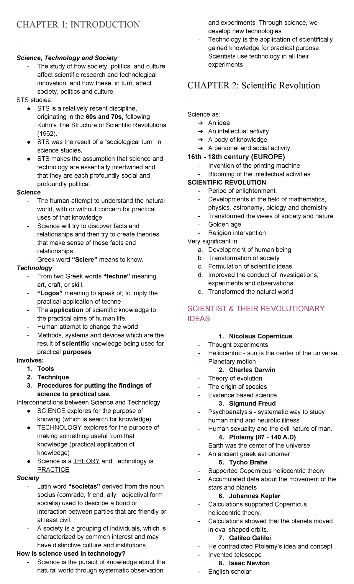 STS lesson 1 - 4 - CHAPTER 1: INTRODUCTION Science, Technology and ...