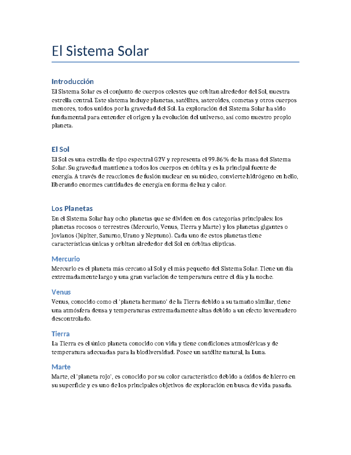 El Sistema Solar: Plan De Lección De Introducción Al Sol Actividades