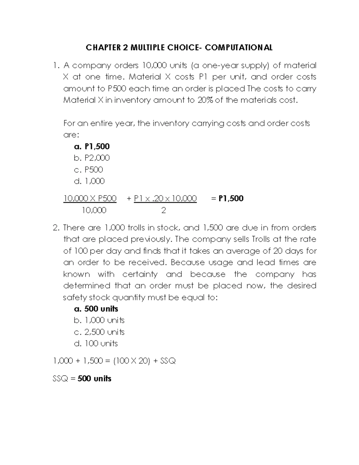 Chapter 08.Cost-Volume-Profit Analysis - MULTIPLE CHOICE QUESTIONS CVP ...