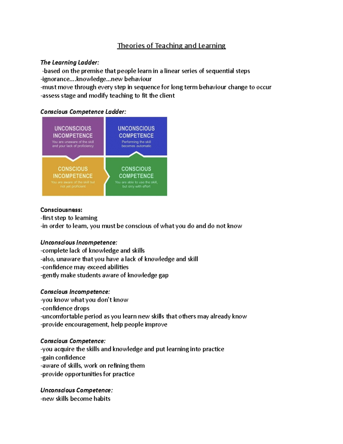 Theories of Teaching and Learning - ...knowledge.. behaviour -must move ...