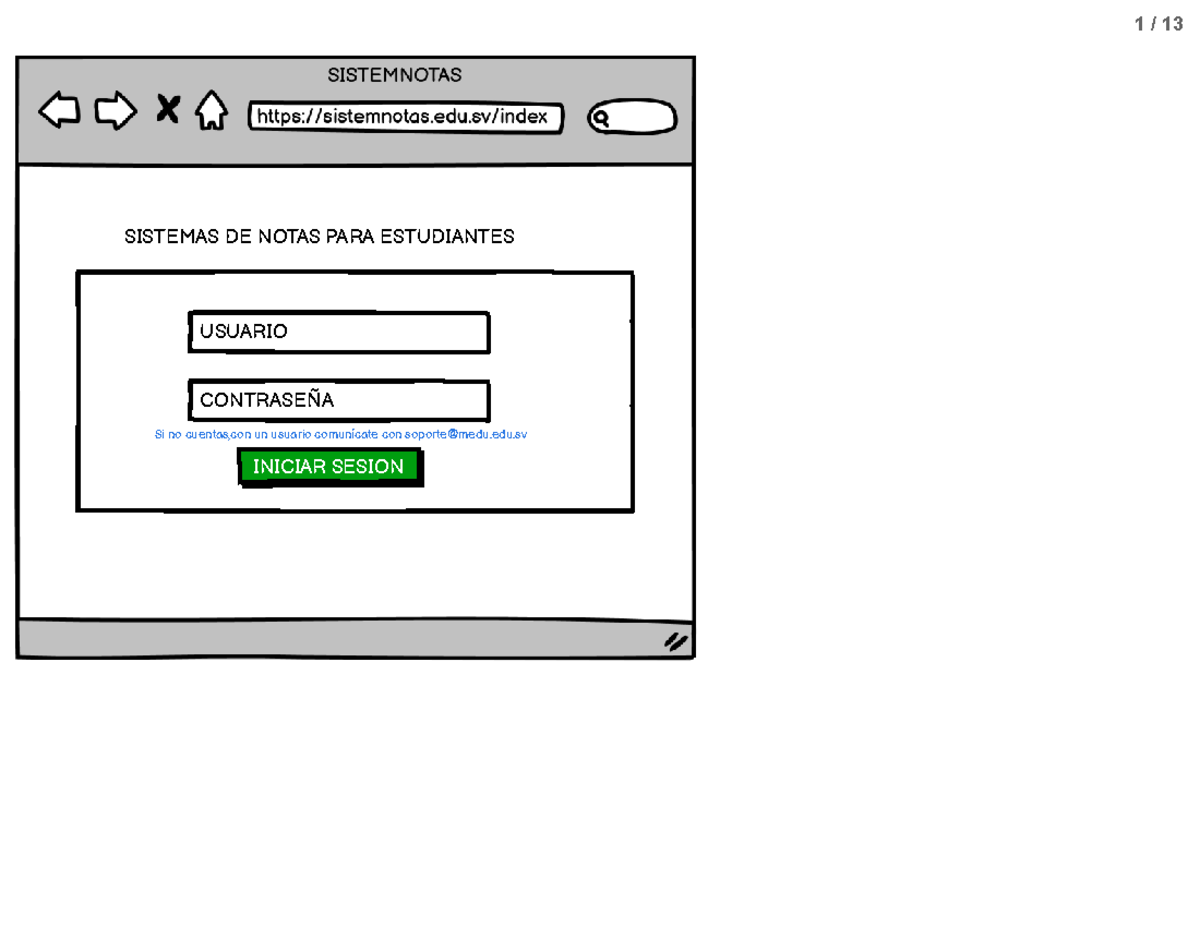 Balsamiq - min - INICIAR SESION USUARIO CONTRASEÑA SISTEMAS DE NOTAS ...