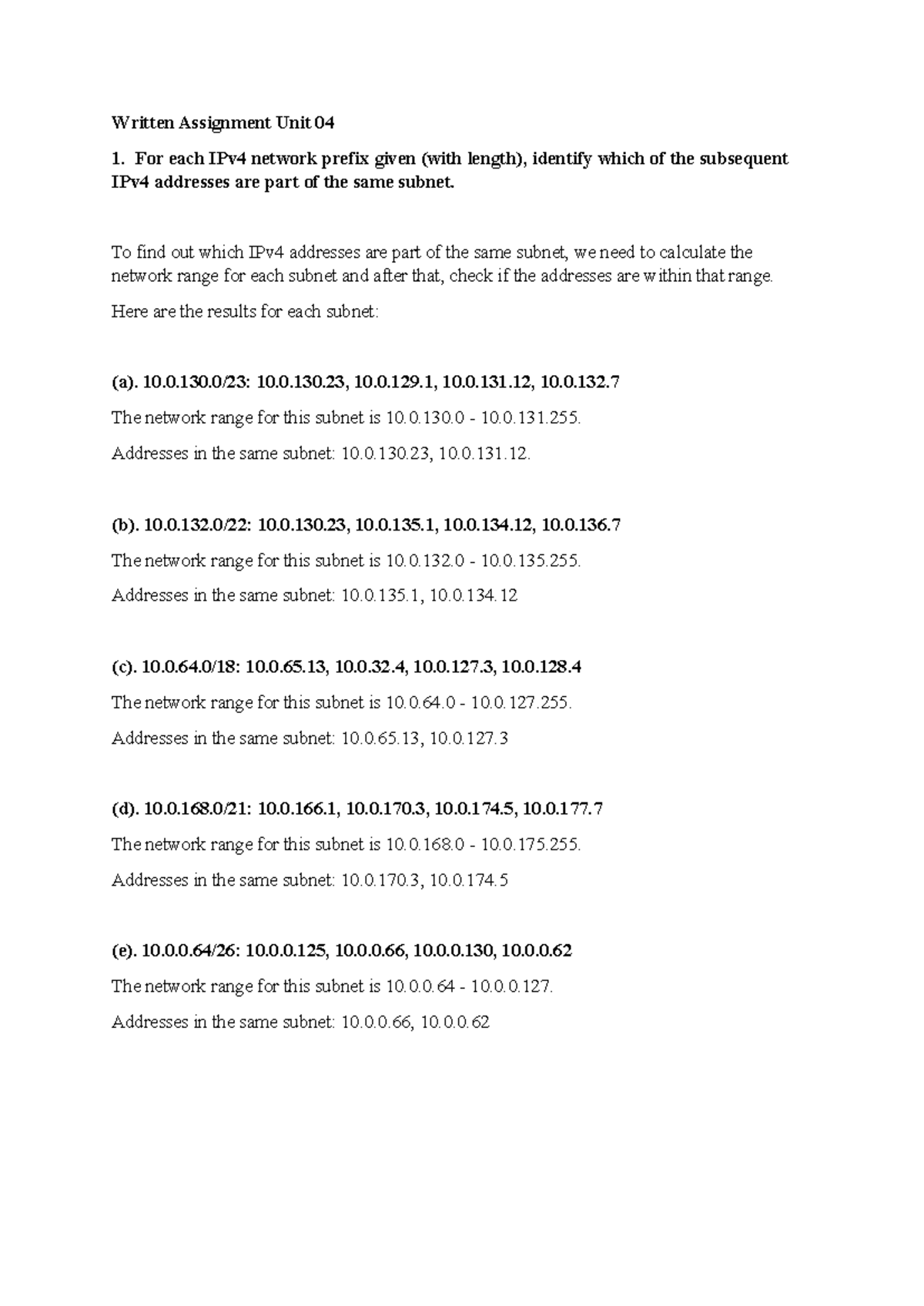 CS2204 - Written Assignment Unit 04 - Written Assignment Unit 04 For ...