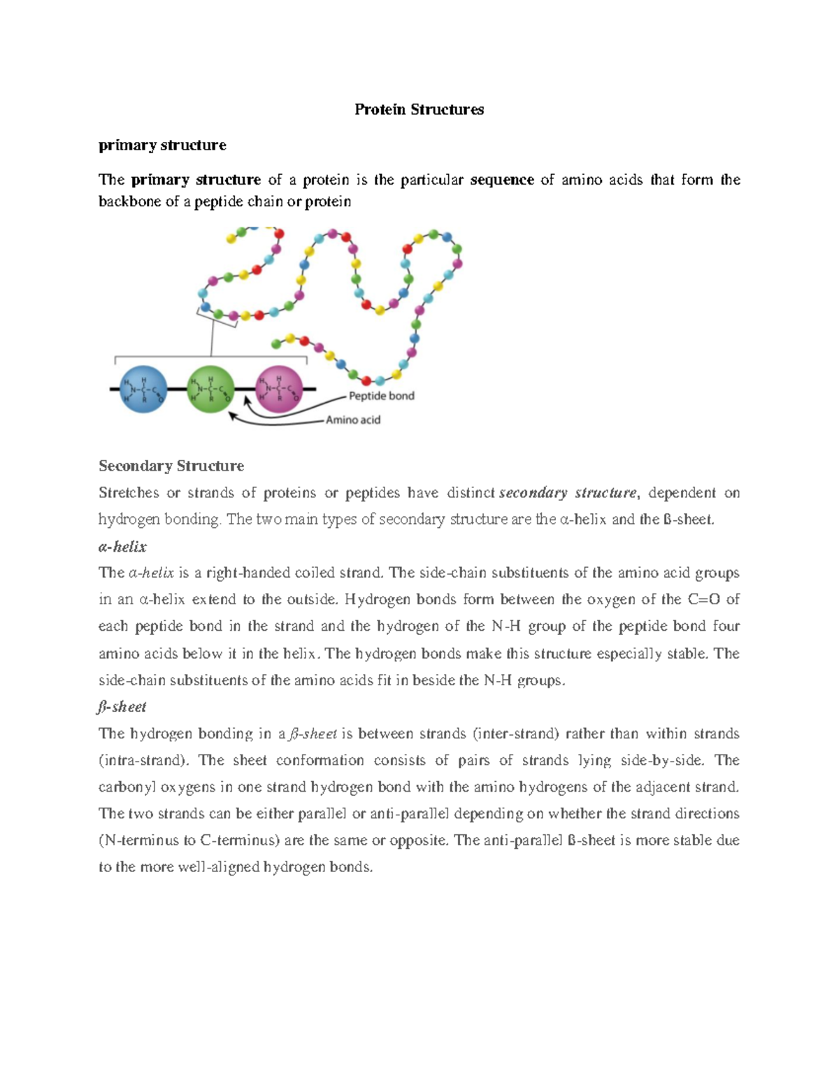 Protein structures and their significance in bioinformatics (BIO 101 ...