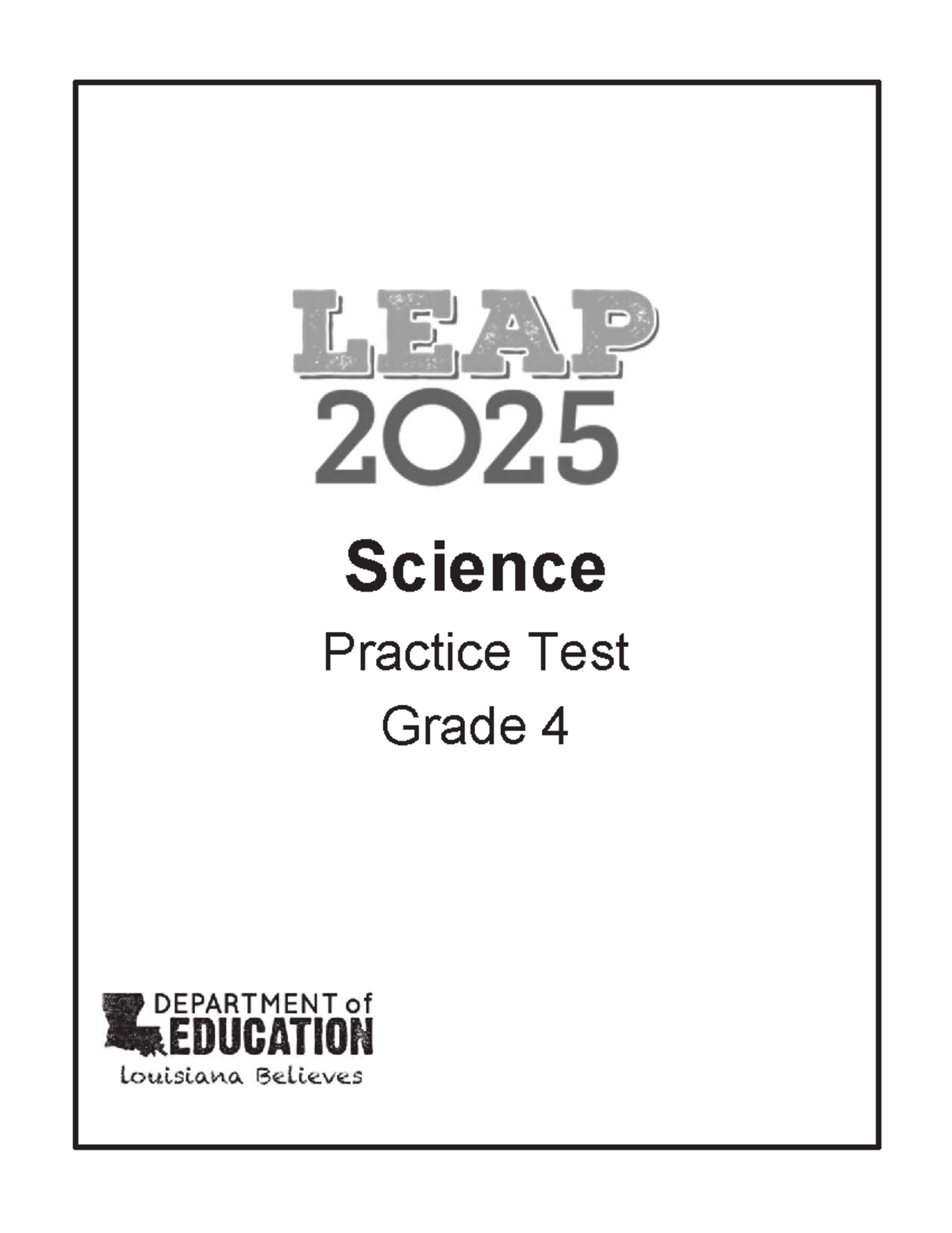 Grade 4 Science Practice Test: Leap 2025 Session 1 - Studocu