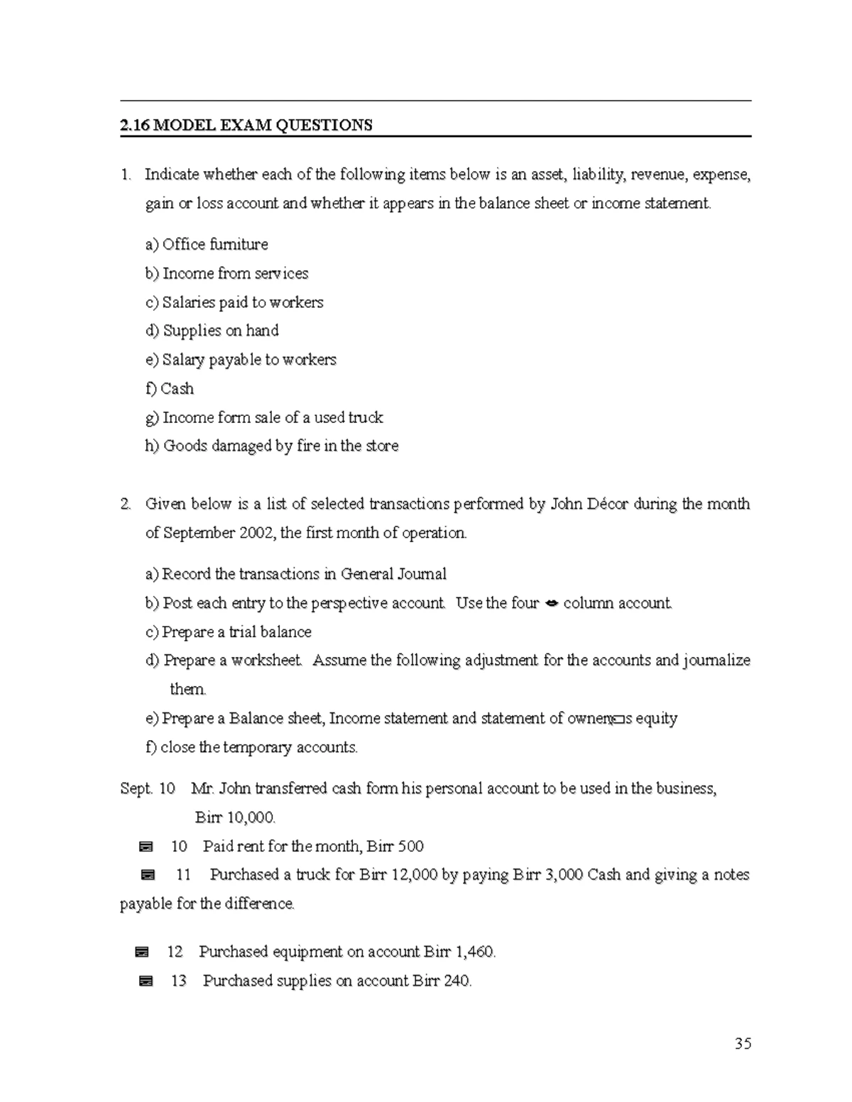 Principles of Accounting II - PRINCIPLES OF ACCOUNTING II MODULE TABLE ...