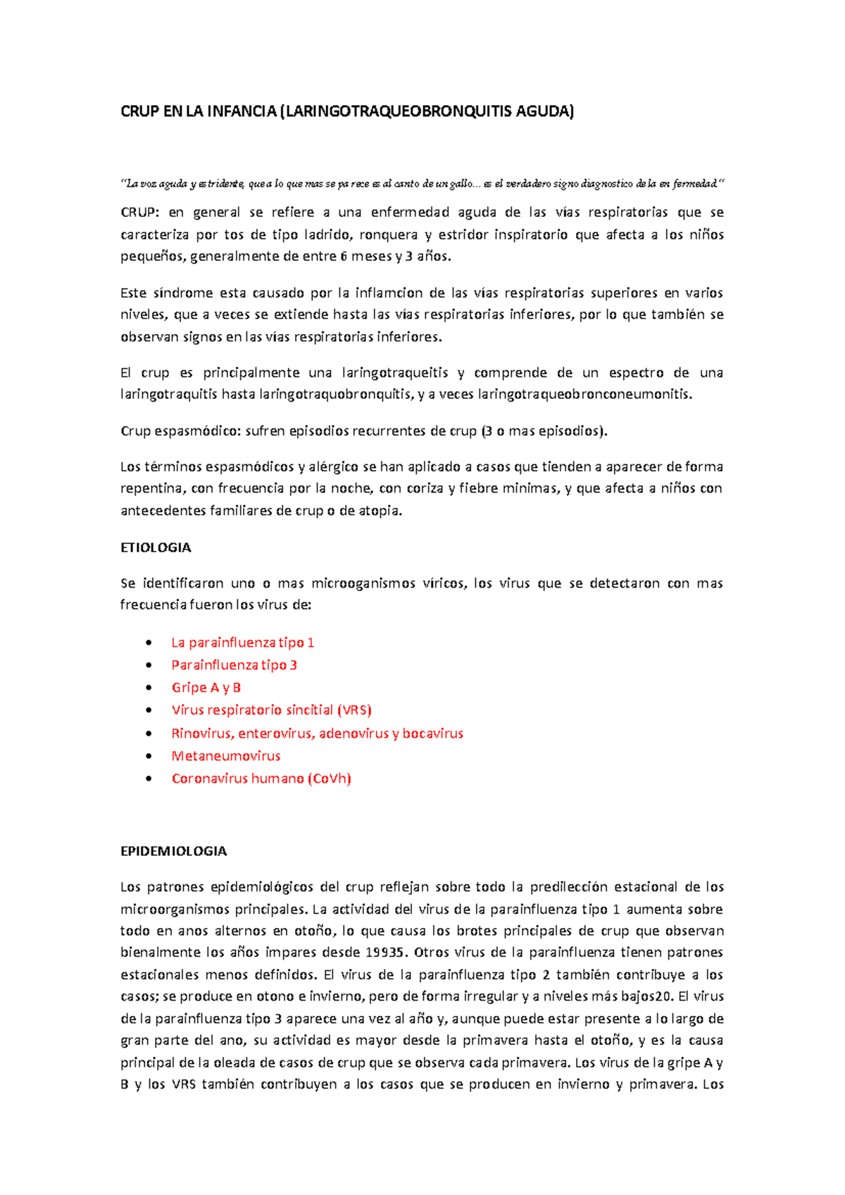 CRUP EN LA INFANCIA: Resumen de Microbiología y Parasitología 4a Ed ...