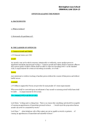 Criminal Law IRAC and answers of case scenarios - LW502 - UCLAN - Studocu