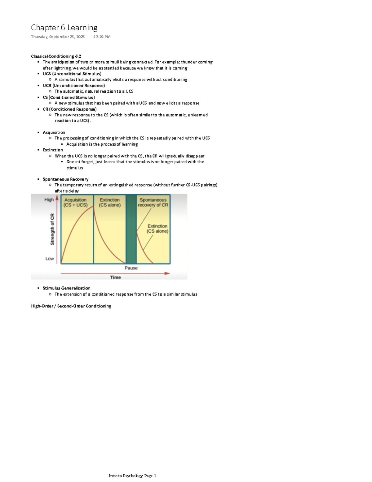 Chapter 6: Classical and Operant Conditioning Overview for PSY 101 ...