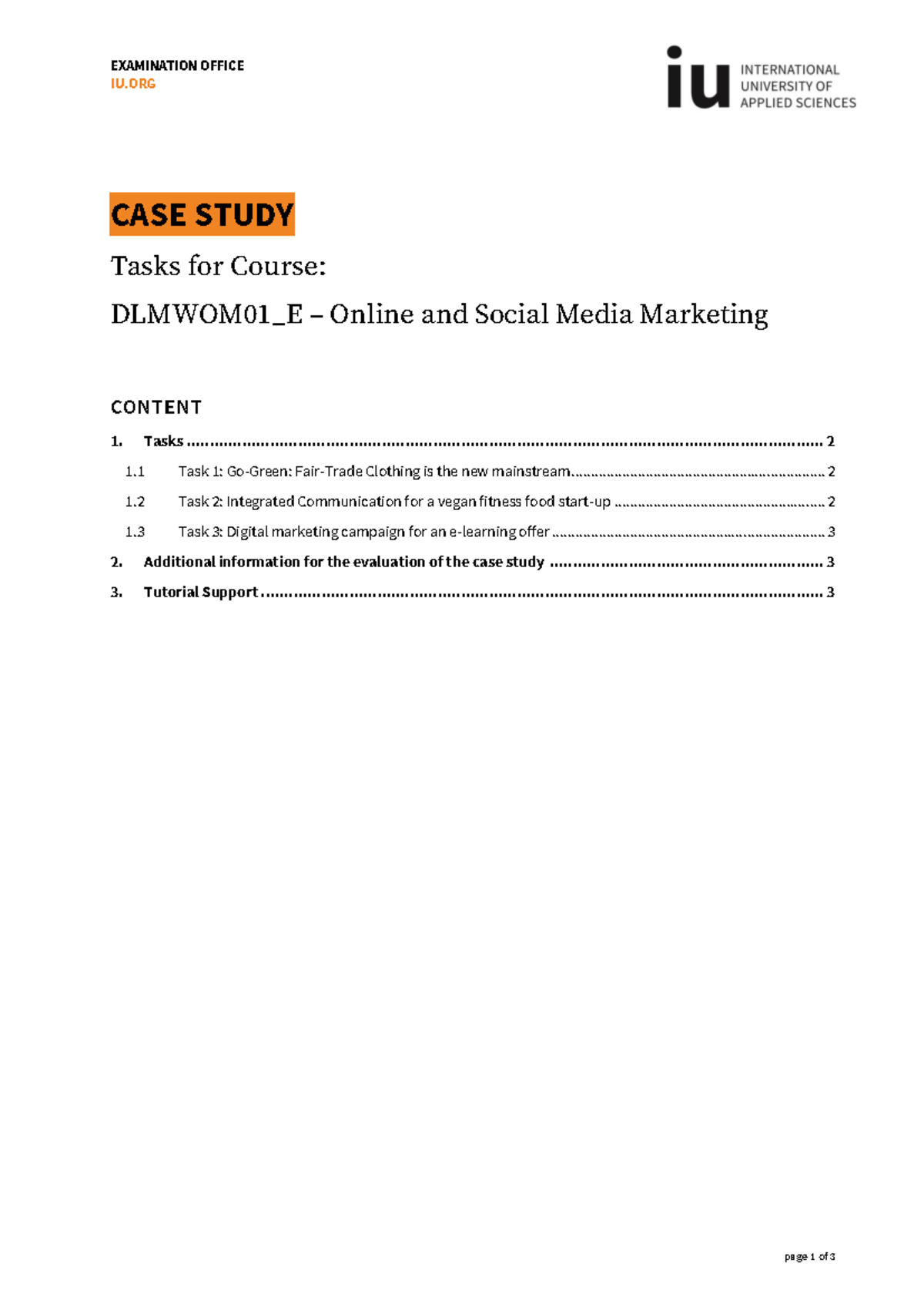 DLMWOM01_E Case Study: Social Media & Marketing Strategies - Studocu