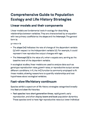 Population Dynamics - Study Notes & Assignments - Studocu