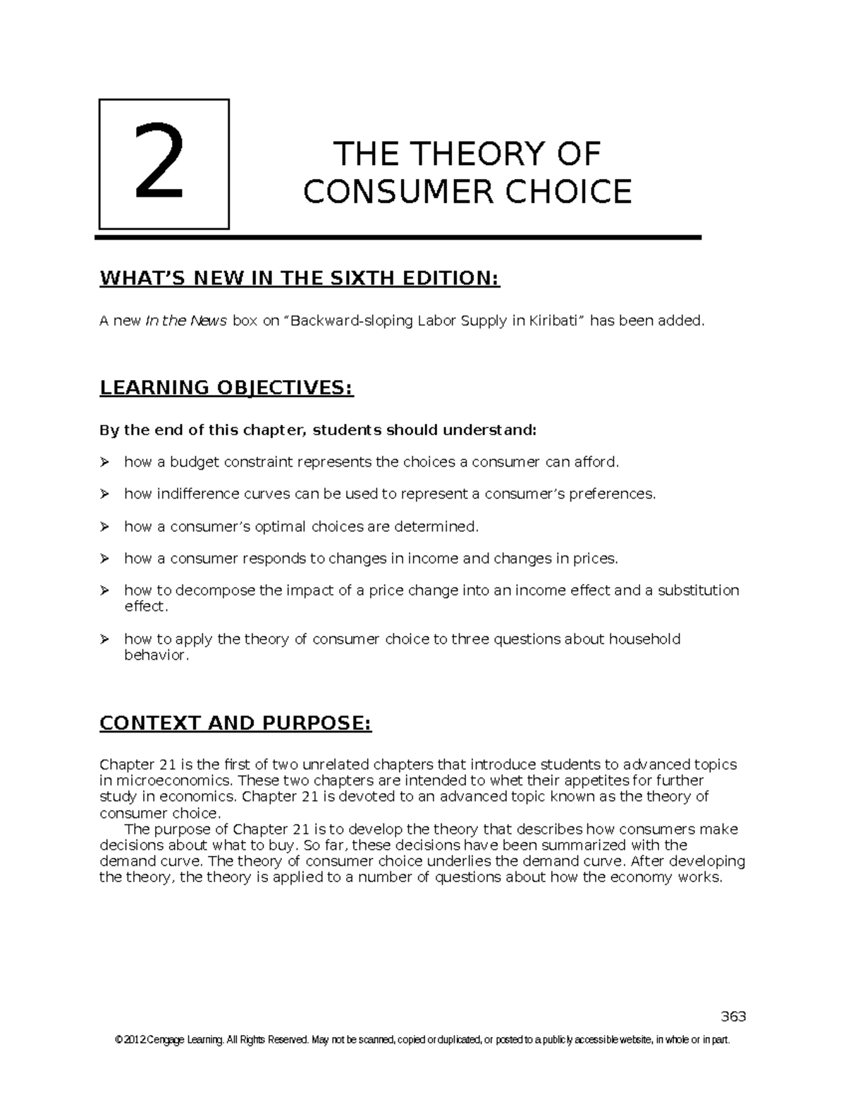Chapter 21: The Theory of Consumer Choice - Advanced Microeconomics ...