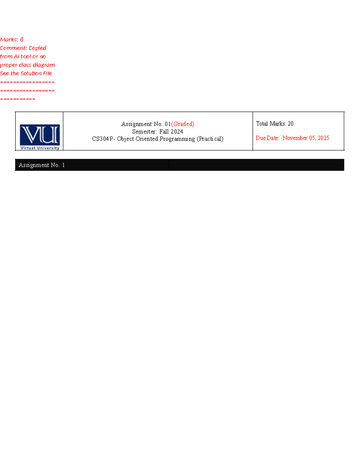 Mrk Fall 2025 CS304P Assignment 1: UML Class Diagram Development - Studocu
