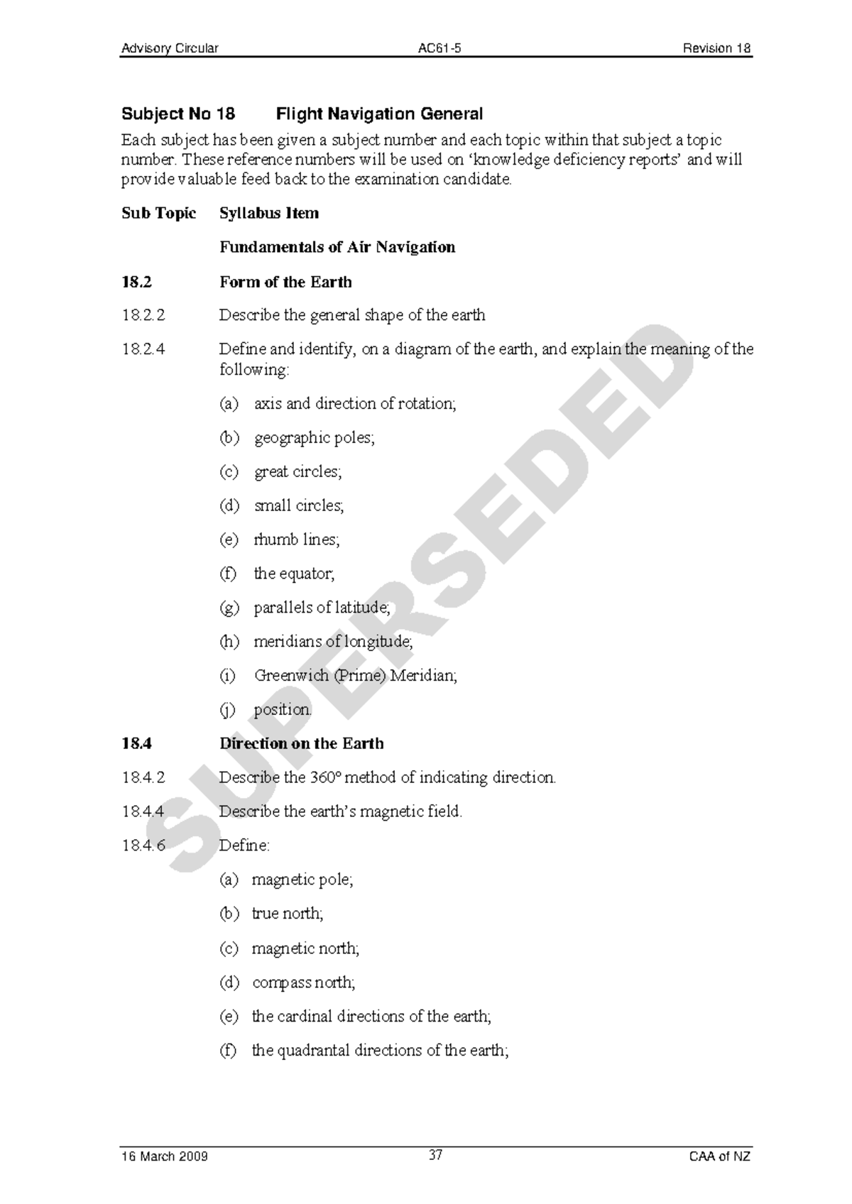 Subject 18 Flight Navigation General Notes for Exam 202 - Studocu