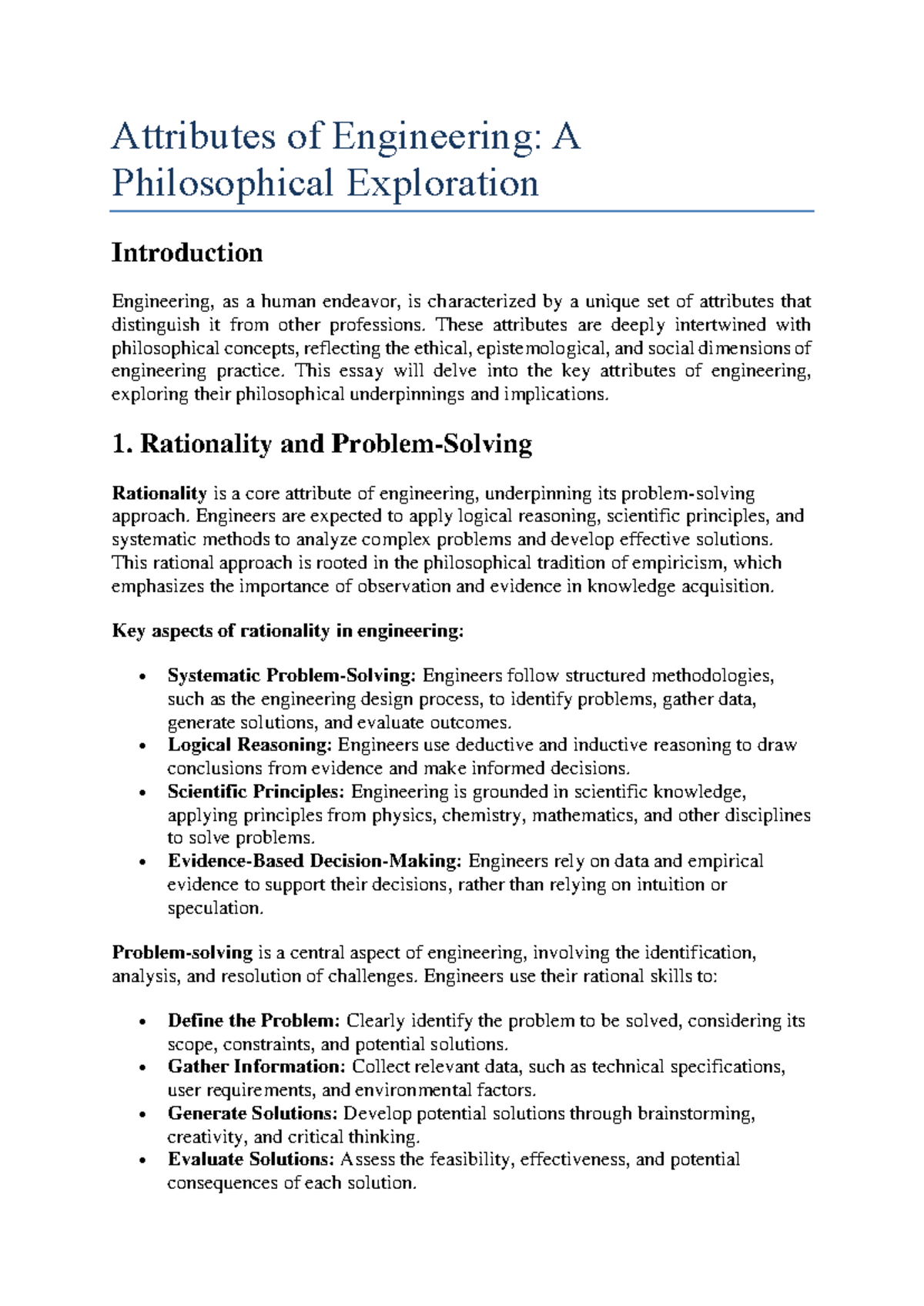 Engineering Attributes and Philosophy - ENGR 101 Notes - Studocu