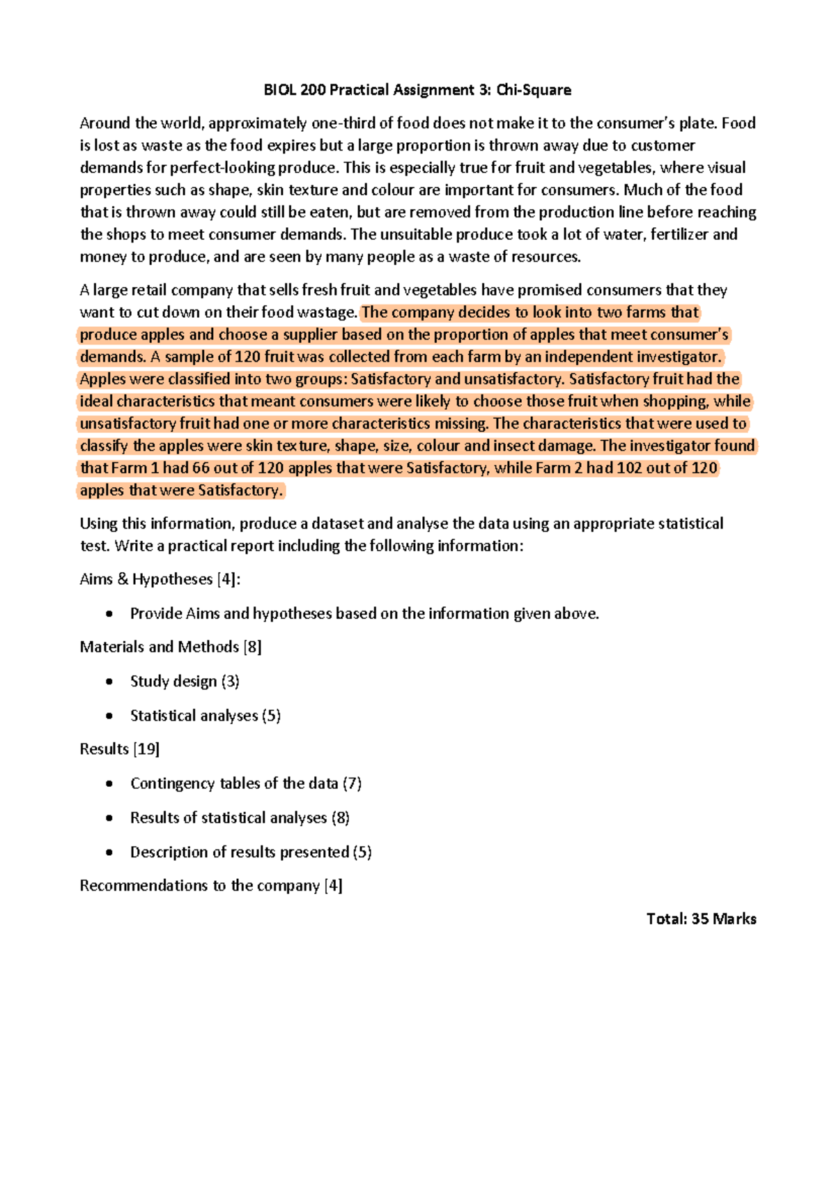 Practical Assignment 3 (Apples) - BIOL200 - UKZN - Studocu