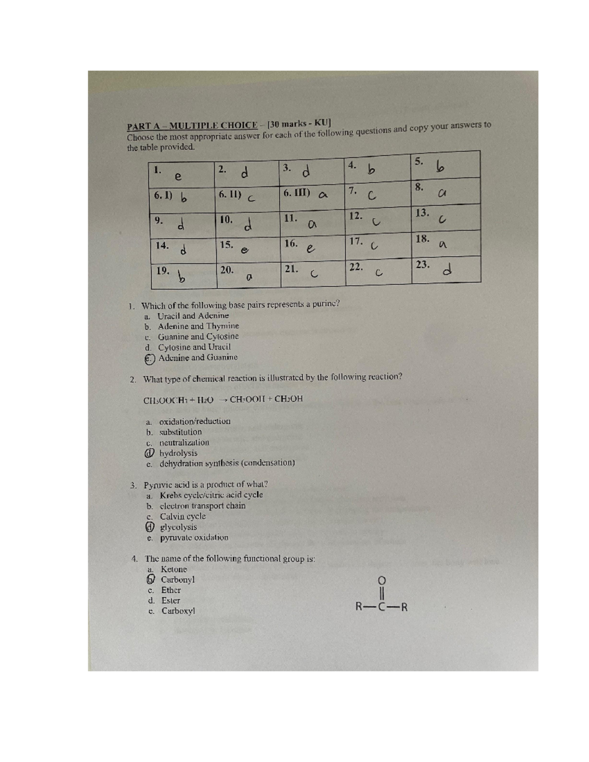 OVS SBI4U Grade 12 Biology Final Exam MCQs and Answers - Studocu