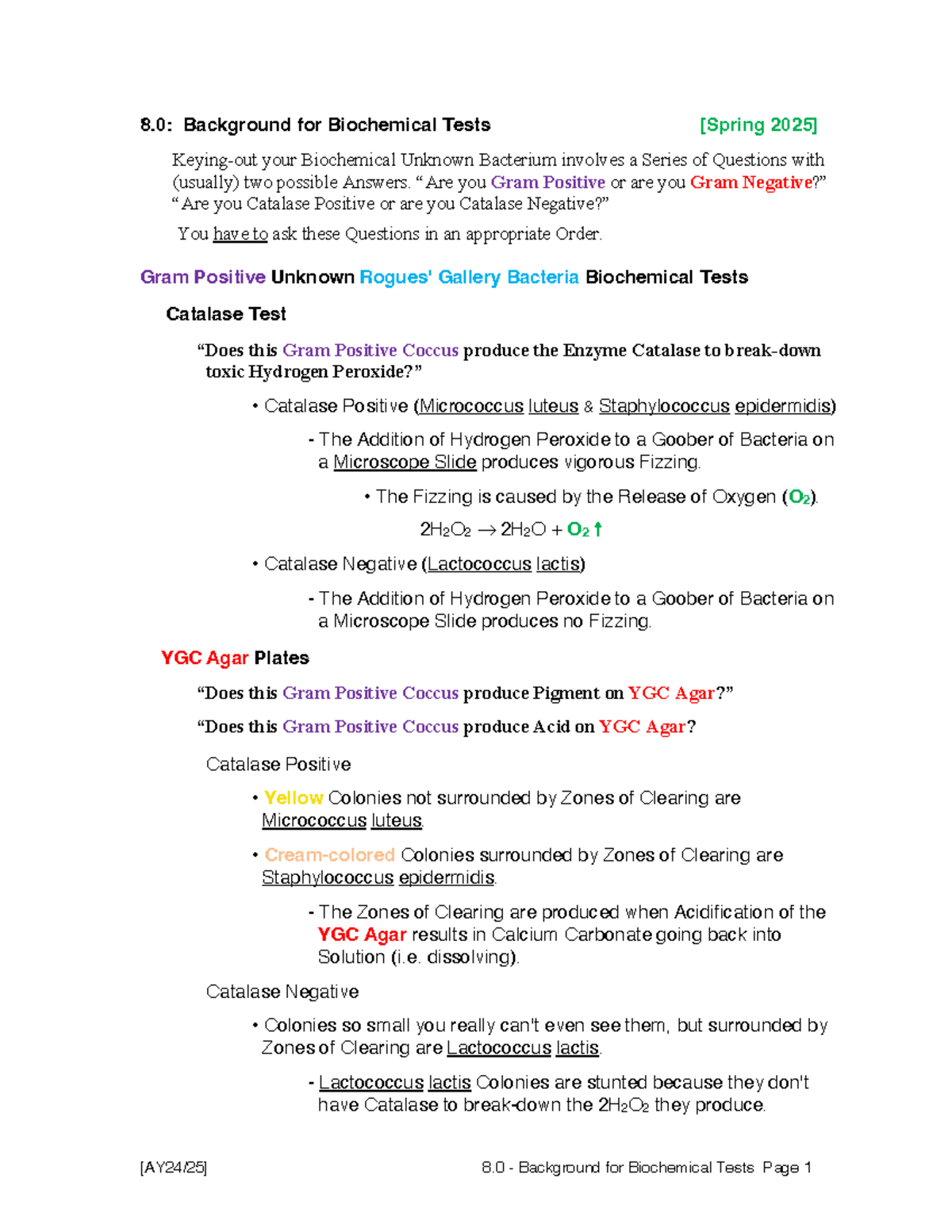 LM 8.0: Biochemical Tests for Gram Positive and Negative Bacteria SQ25 ...