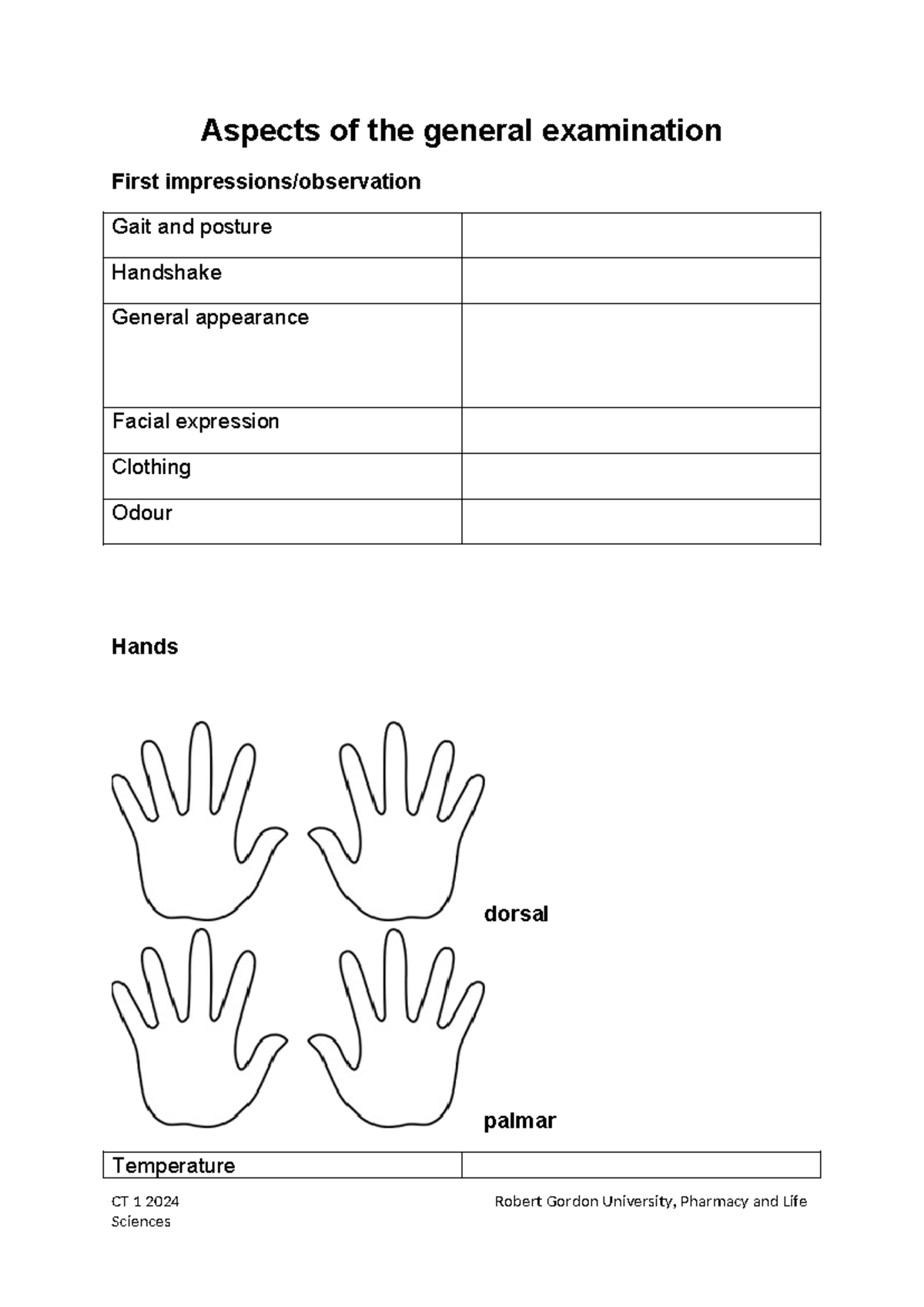 General observation exercise template - PL4002 - Aspects of the general ...