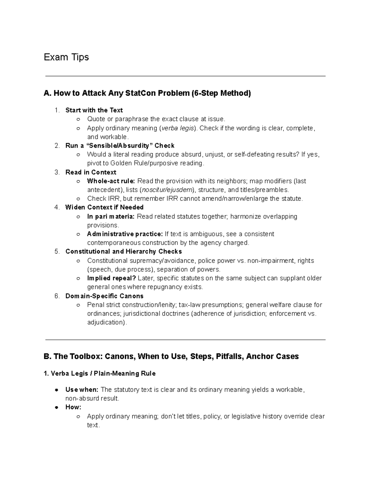 Midterms Reviewer: StatCon Case Analysis and Exam Strategies - Studocu