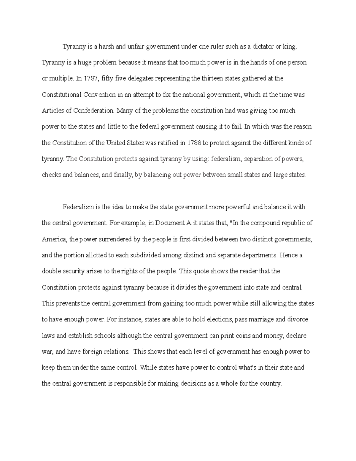 Tyranny is a harsh and unfair government under one ruler such as a ...