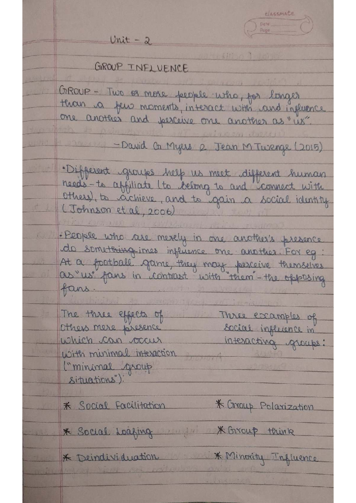 Social Psychology (Unit 2): Understanding Group Influence Dynamics ...