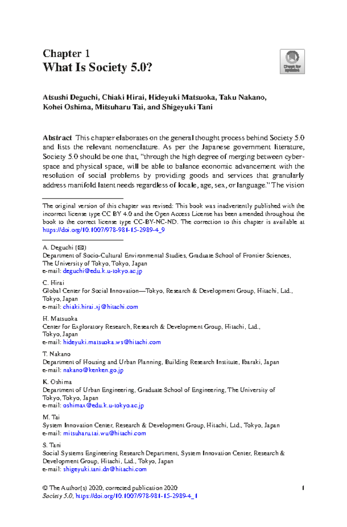 Chapter 1: Understanding Society 5.0 - Concepts and Implications - Studocu