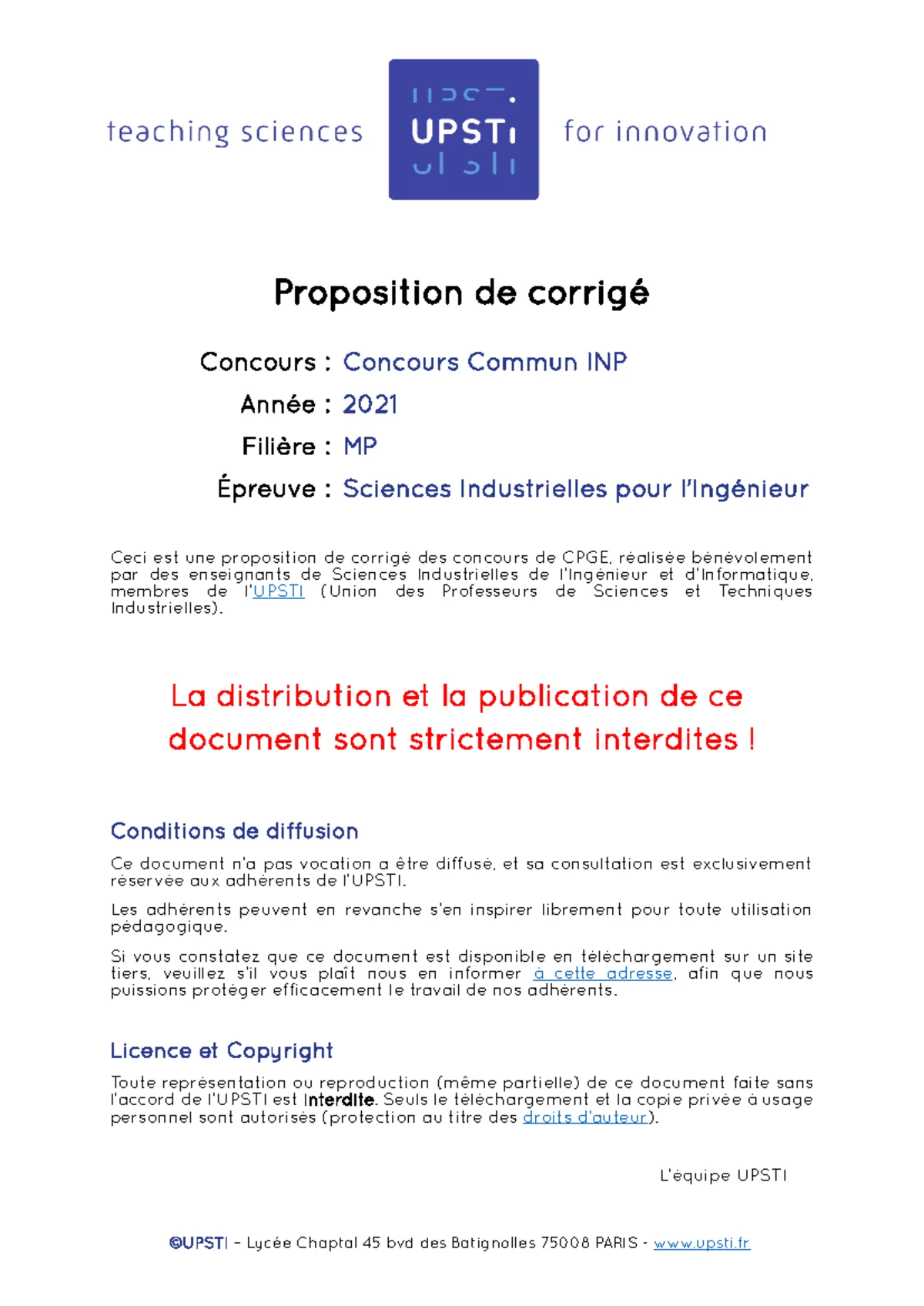 Ccinp PSI Mod 2021 Systeme De Climatisation Corrige Prive Upsti - Proposition de corrigé ...