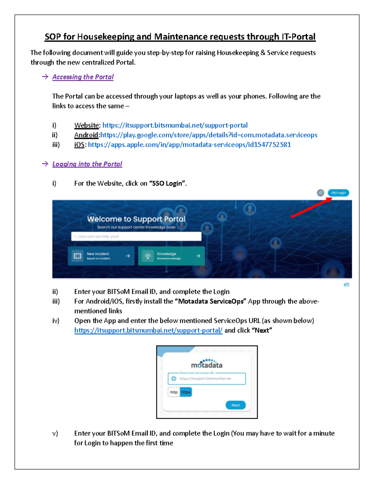 SOP for Service Requests - SOP for Housekeeping and Maintenance ...