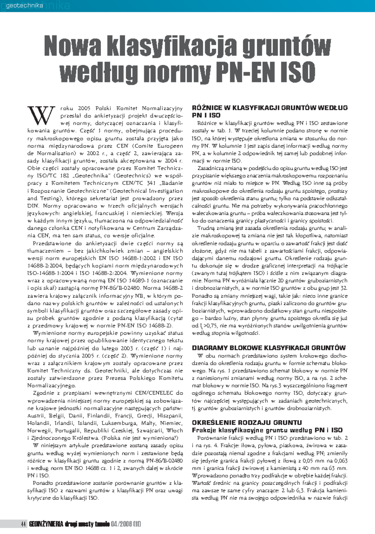 Nowa klasyfikacja gruntów według norm PN-EN ISO: Zasady i różnice - Studocu