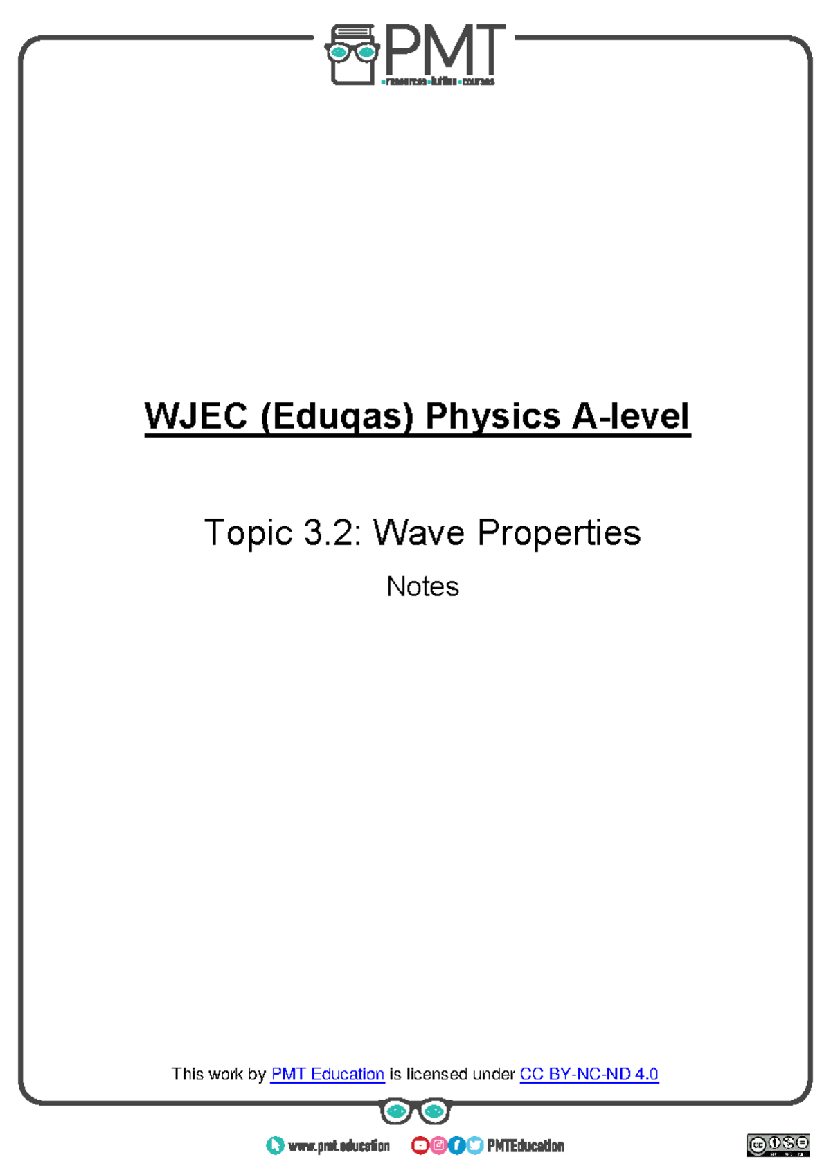 WJEC (Eduqas) Physics Topic 3.2: Wave Properties Study Notes - Studocu