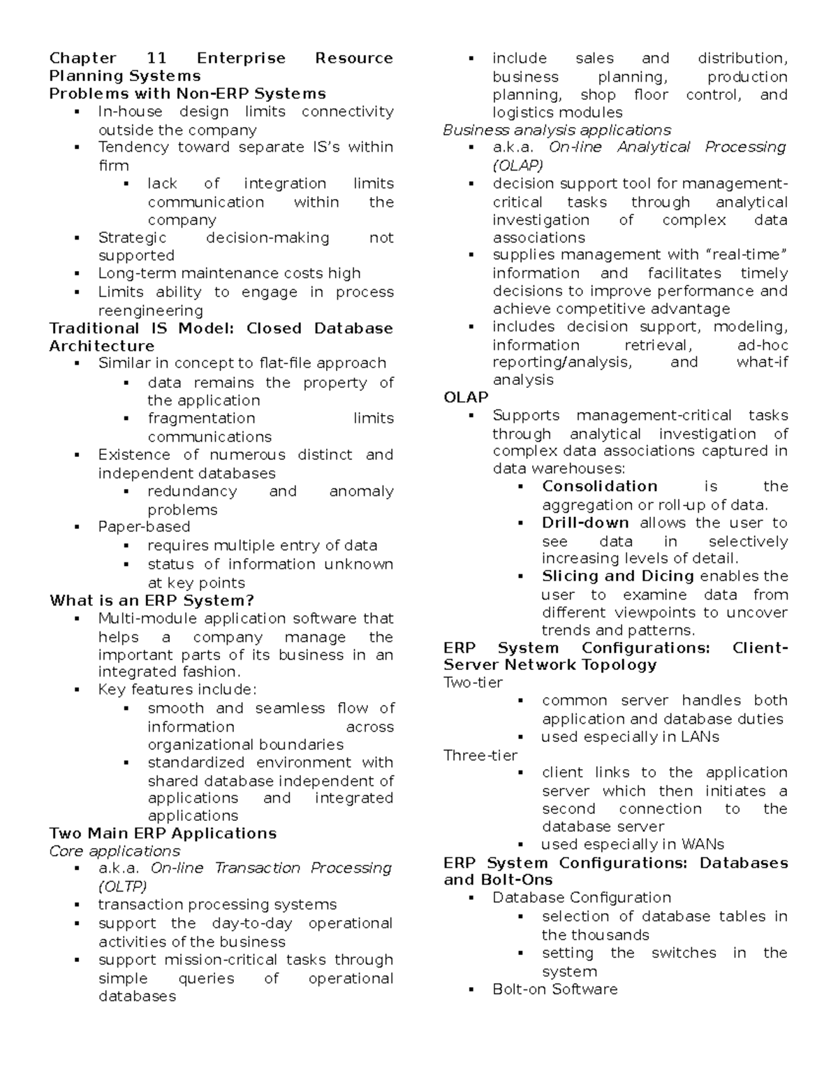 Ais Chapter 11 Enterprise Resource Planning Systems Compress Chapter