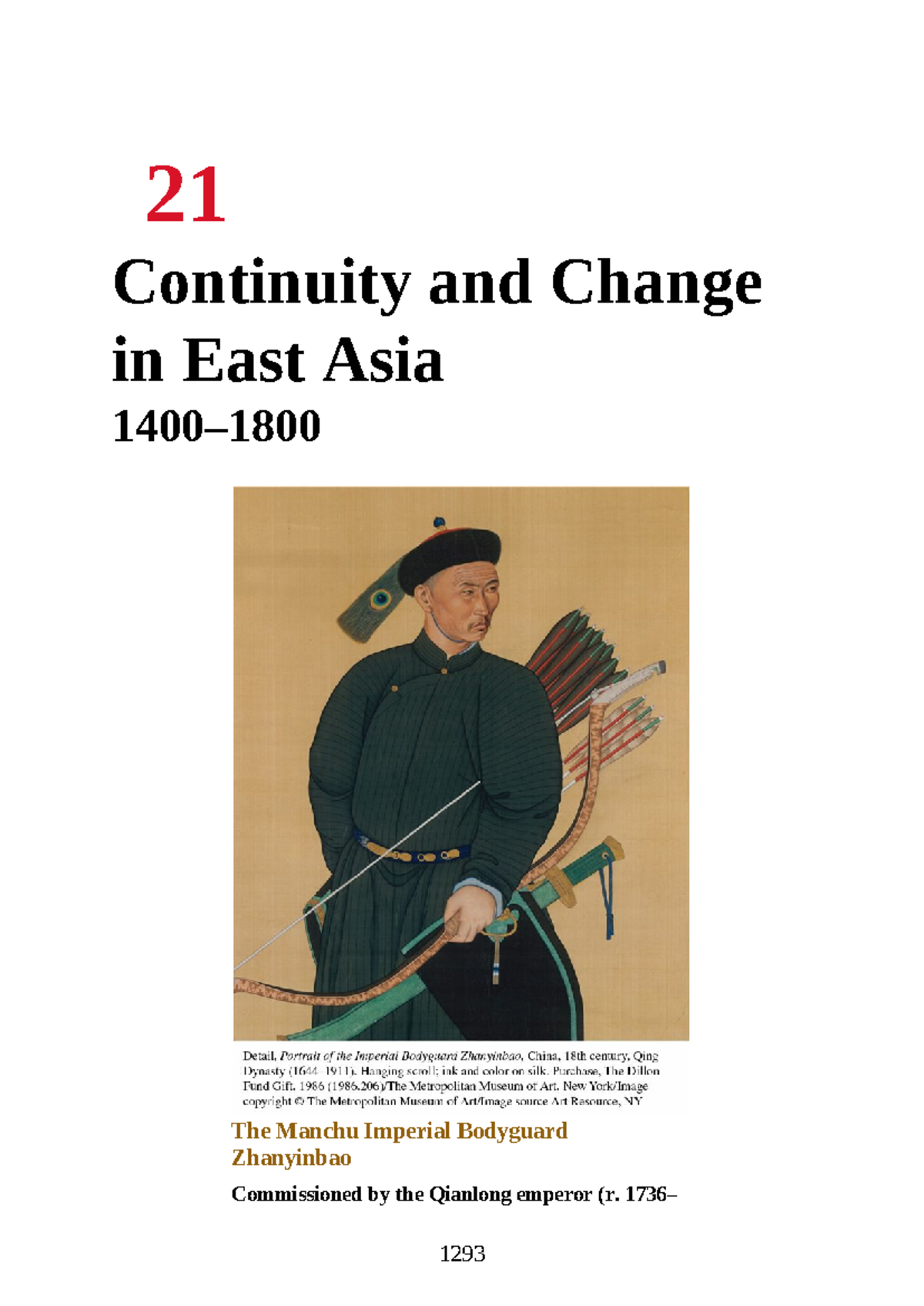 World Society: Chapter 21 - Continuity and Change in East Asia (1400 ...