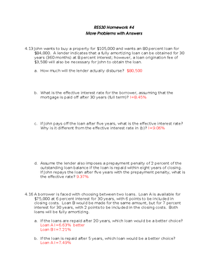 RE530 Homework #3 DCF Problems with Answers - RE530 Homework DCF Problems with Answers A retail ...