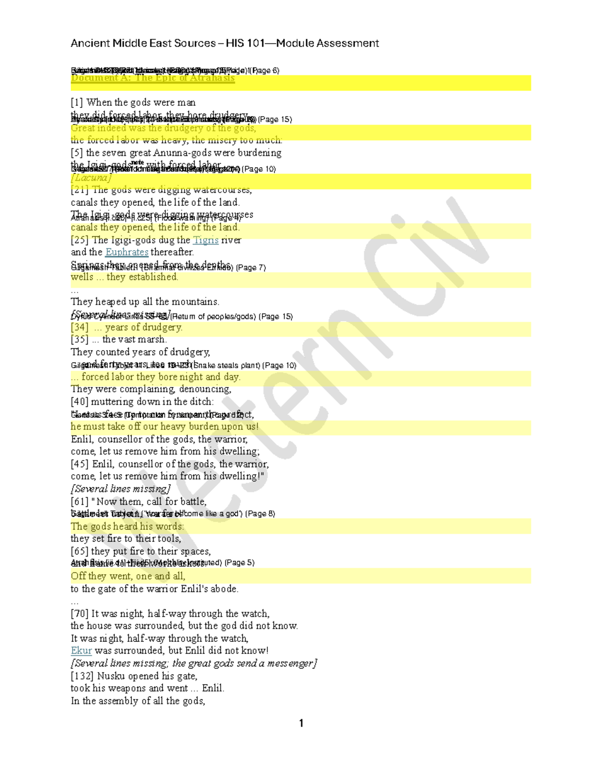 Ancient Middle East Sources HIS Assessment: Ezra, Isaiah, Genesis, and ...