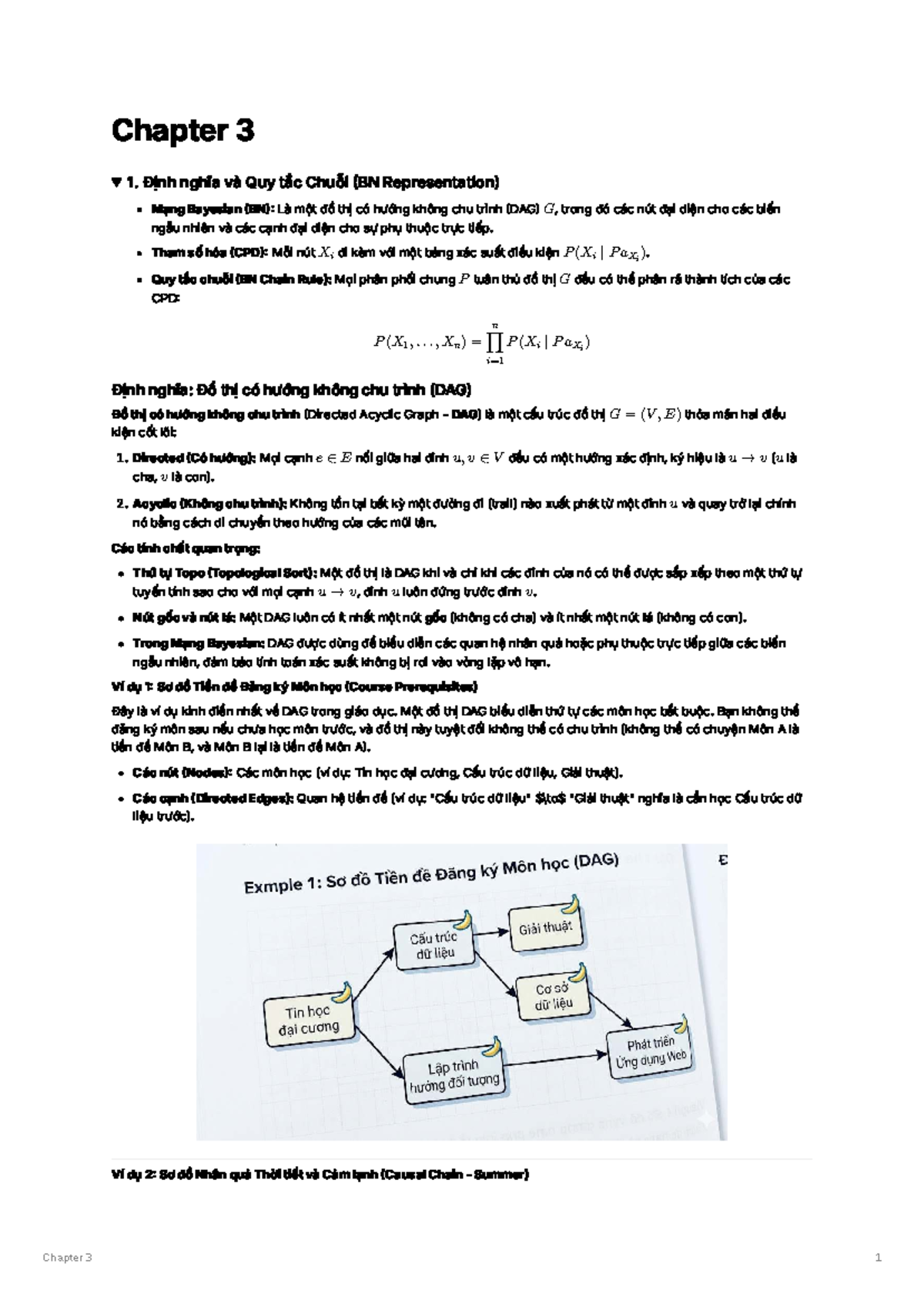 Chapter 3: Định Nghĩa và Quy Tắc Mạng Bayesian (BN) - Studocu