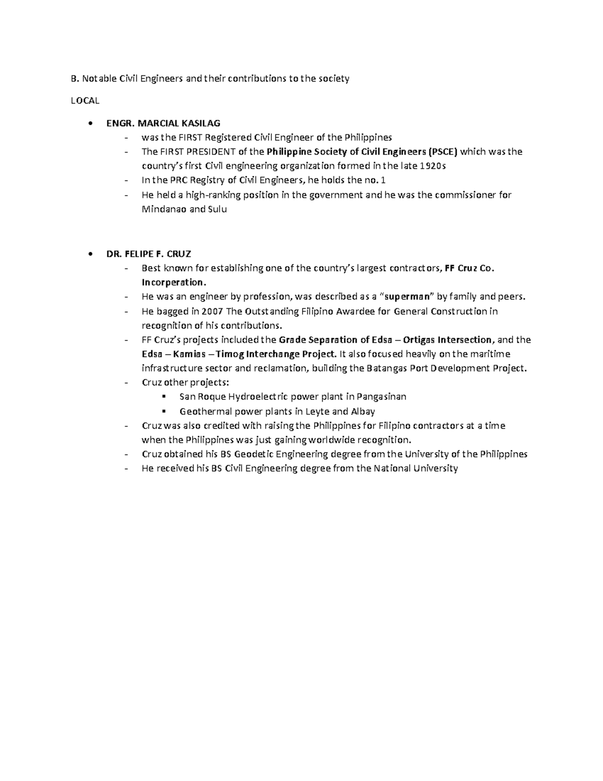 Notable Filipino Civil Engineers and their Societal Impact - Studocu