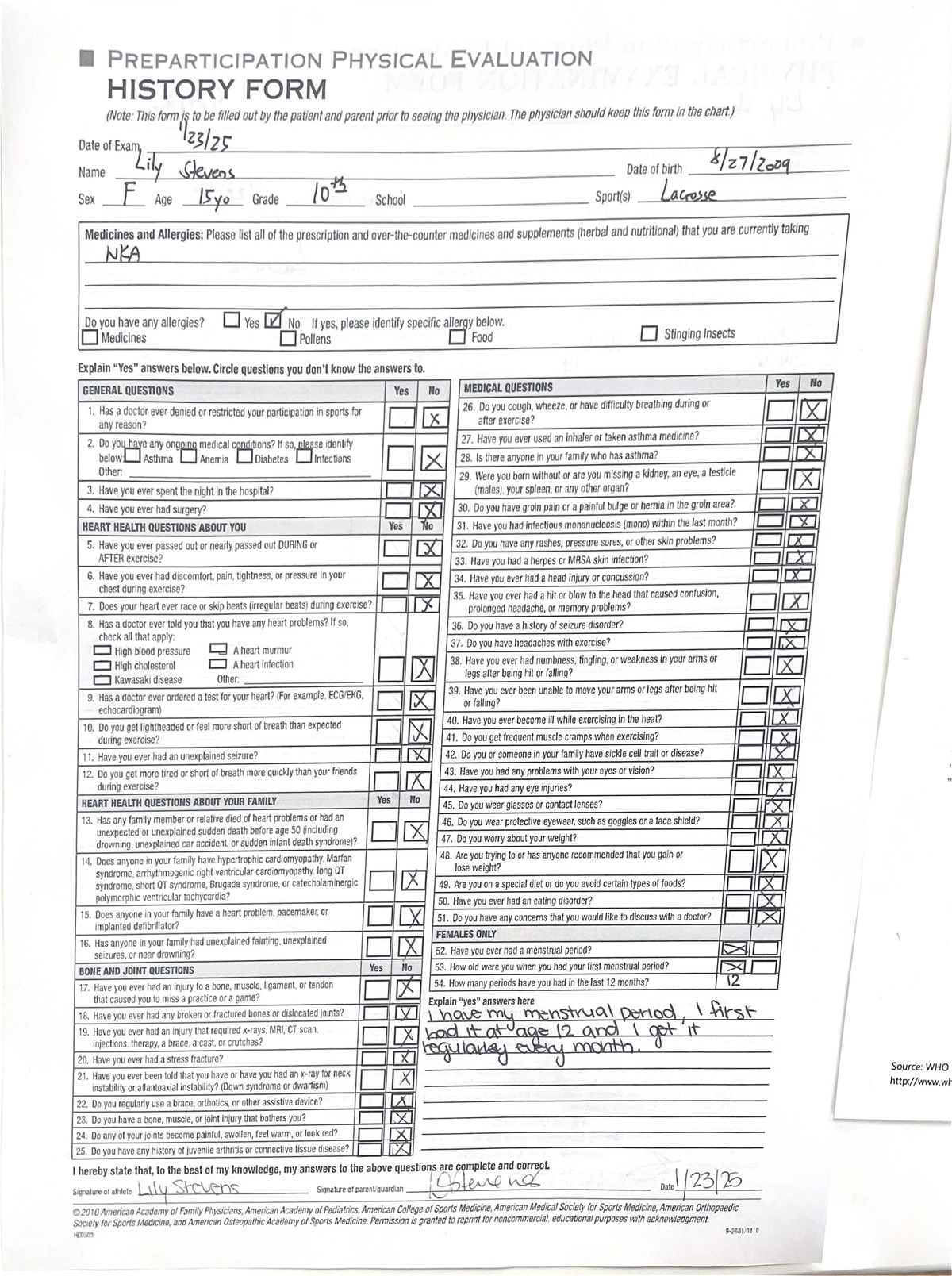 PREPARTICIPATION PHYSICAL EVALUATION FORM - HE0503 - Studocu
