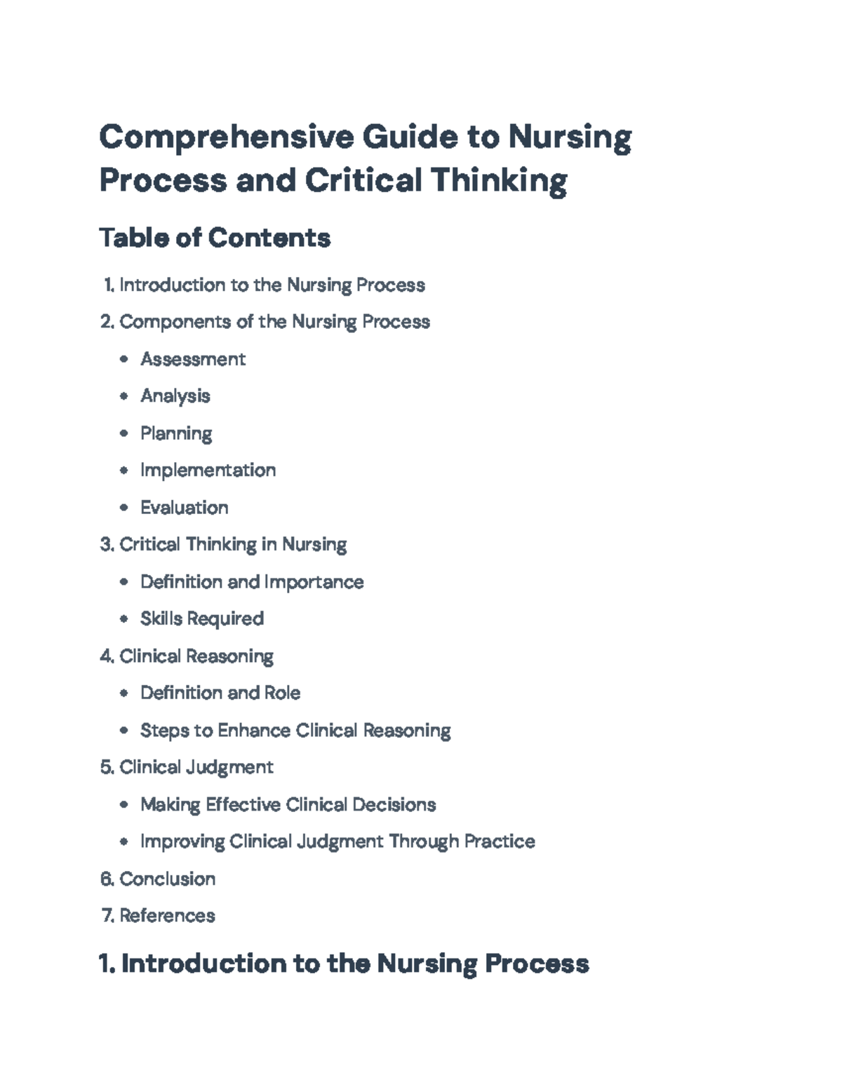 Nursing Process and Critical Thinking: A Comprehensive Guide ...