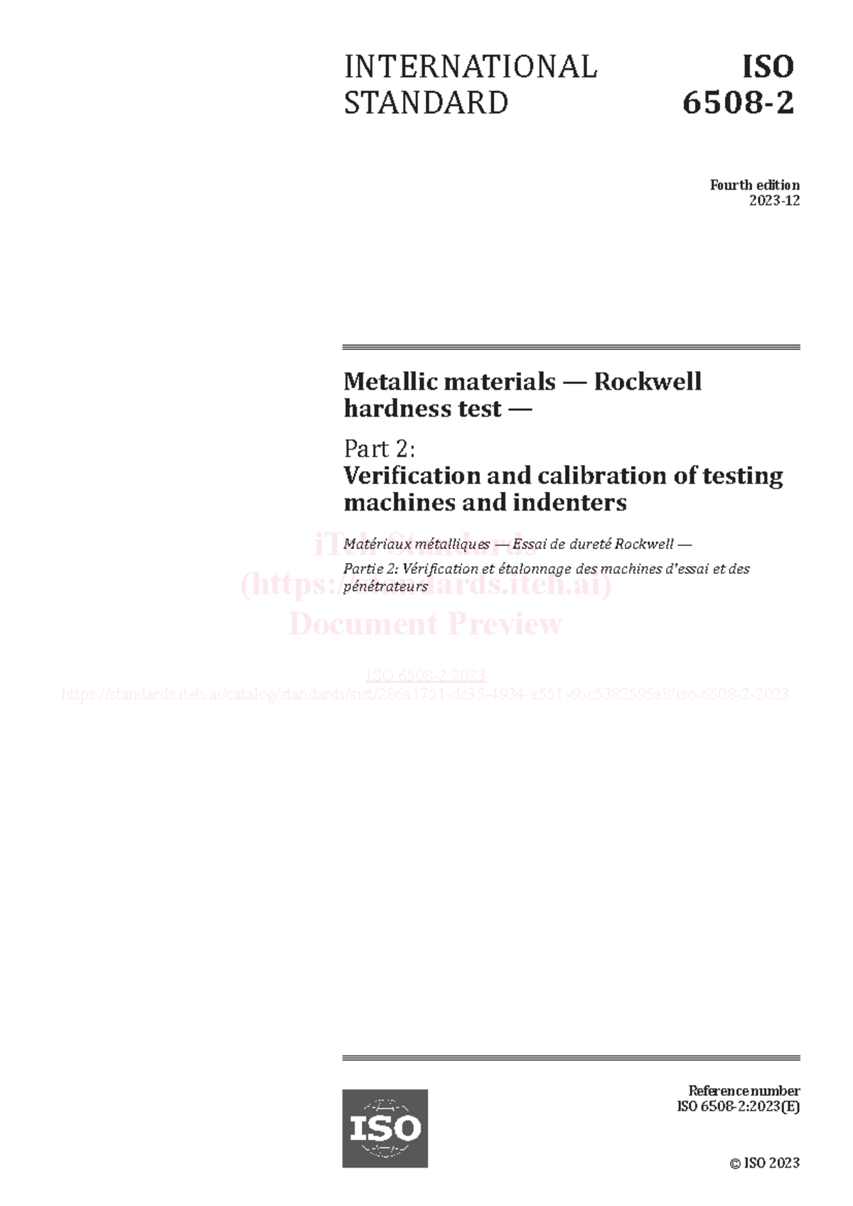 ISO 6508-2:2023 - Rockwell Hardness Test Verification & Calibration ...