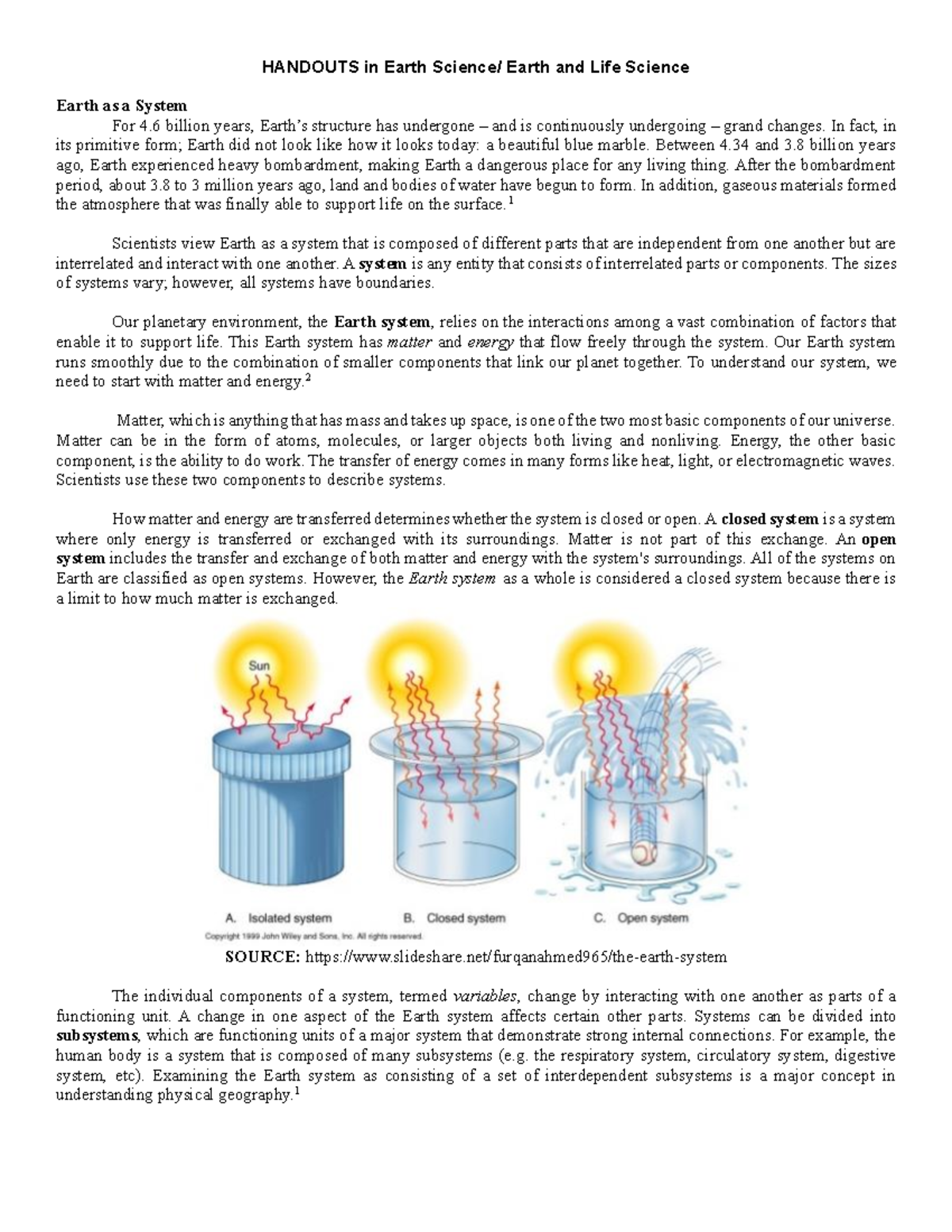 Earth Science 101: Understanding Earth's Systems and Subsystems ...