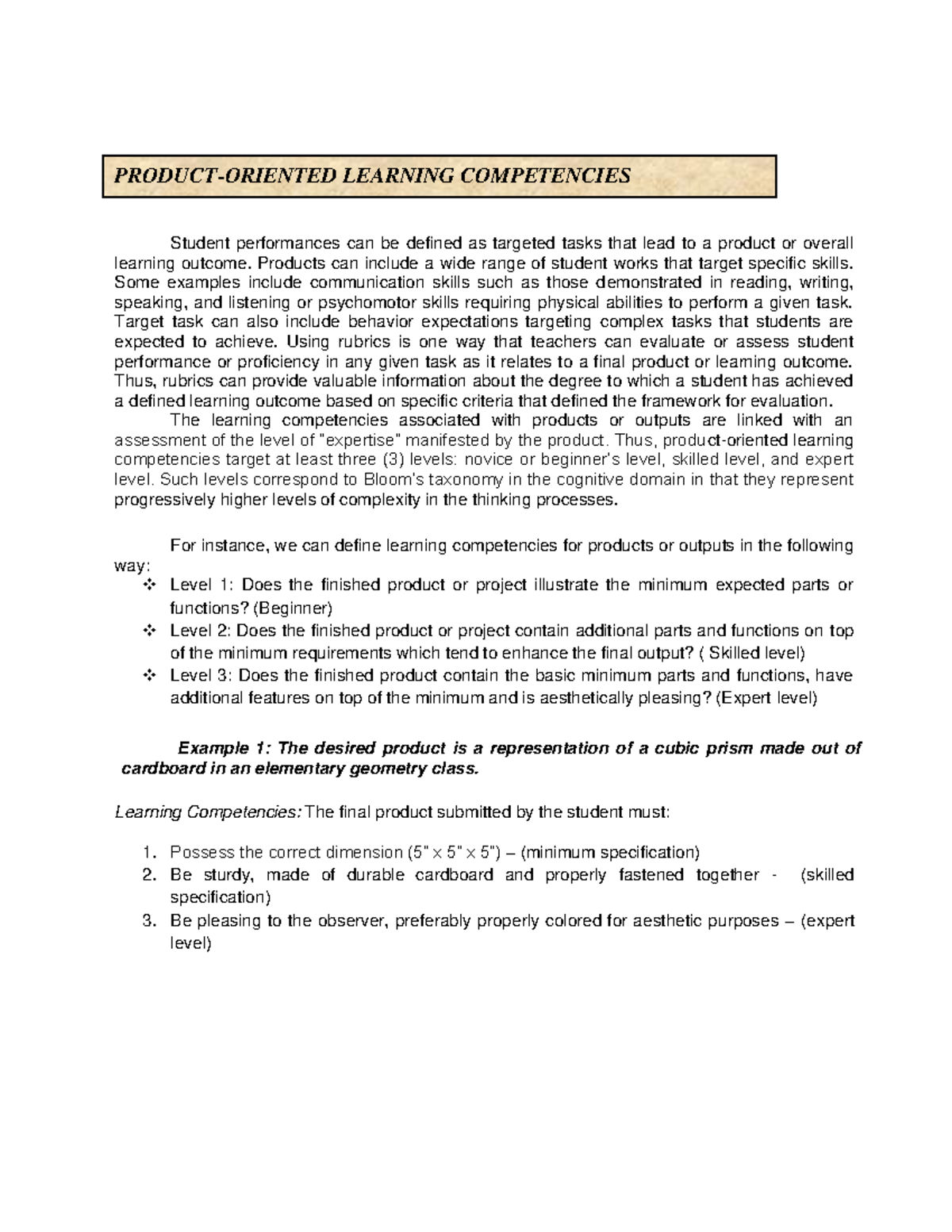 9 Product Oriented Learning competence - PRODUCT-ORIENTED LEARNING ...