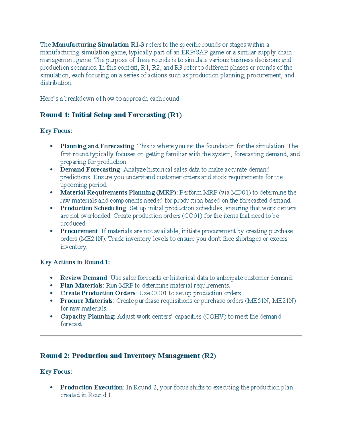 Global simulation study guide: Rounds 1, 2, and 3 overview - Studocu