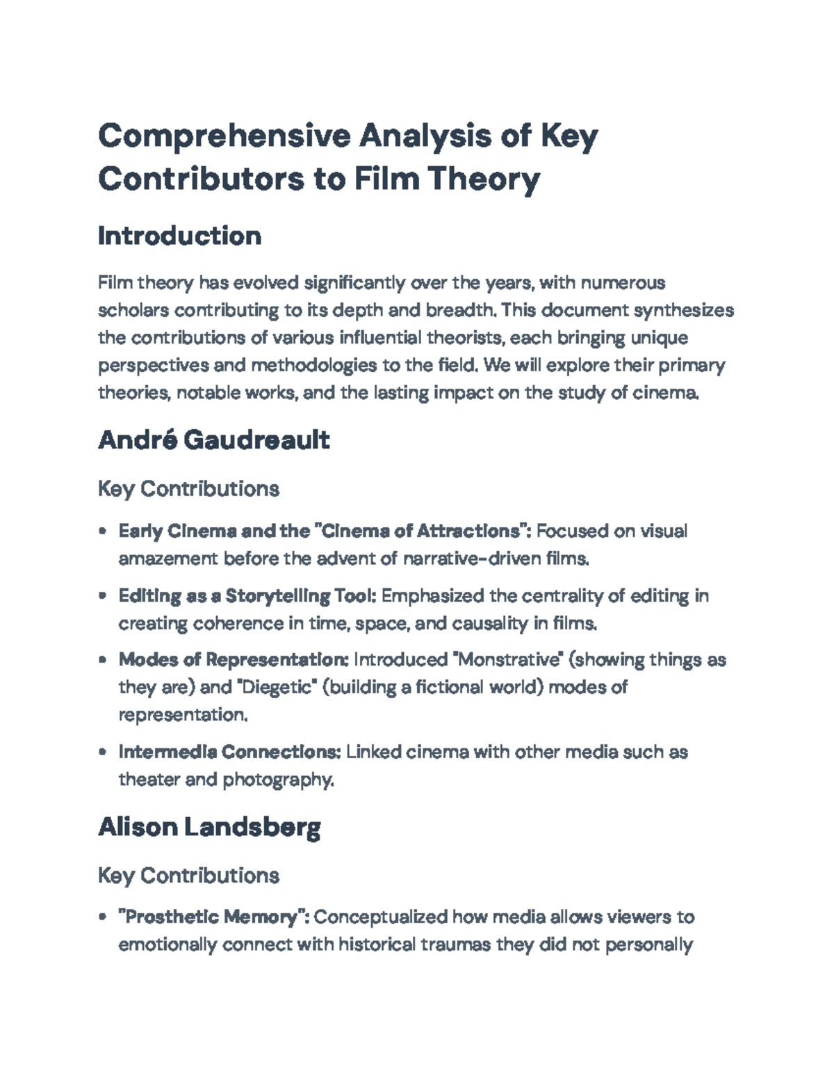Key Contributors to Film Theory: A Comprehensive Analysis of Major ...
