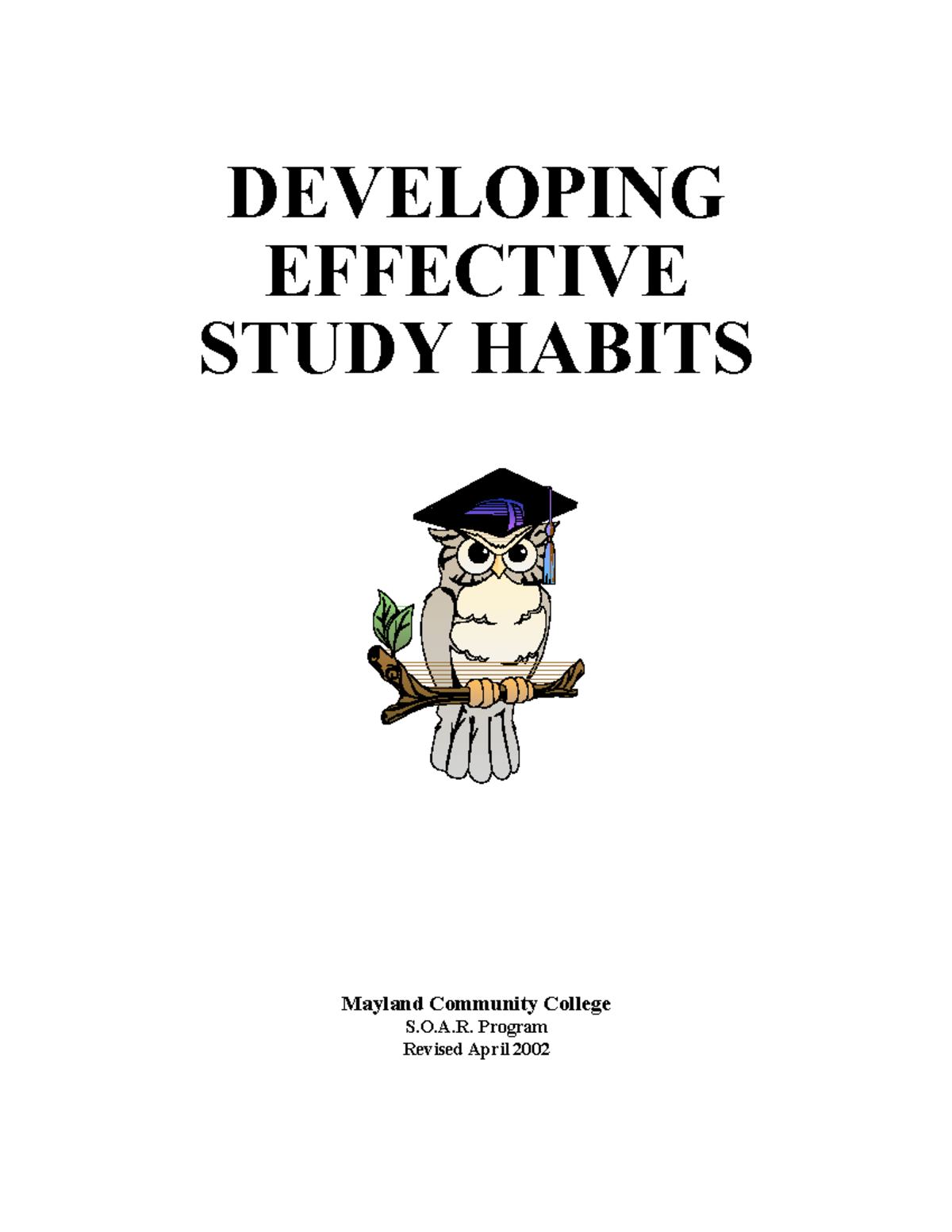 Effective Study Habits for Success: S.O.A.R. Program Guide - Studocu