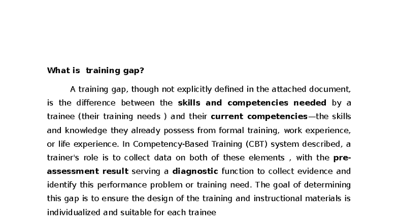 What are the ways of determining current competencies of a trainee ...