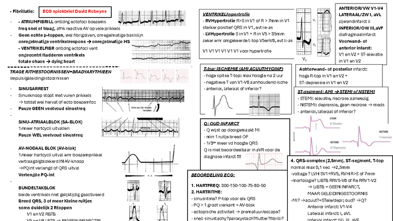 Spiekbrief ECG: Analyse van Fibrillatie en Hypertrofie - Studocu