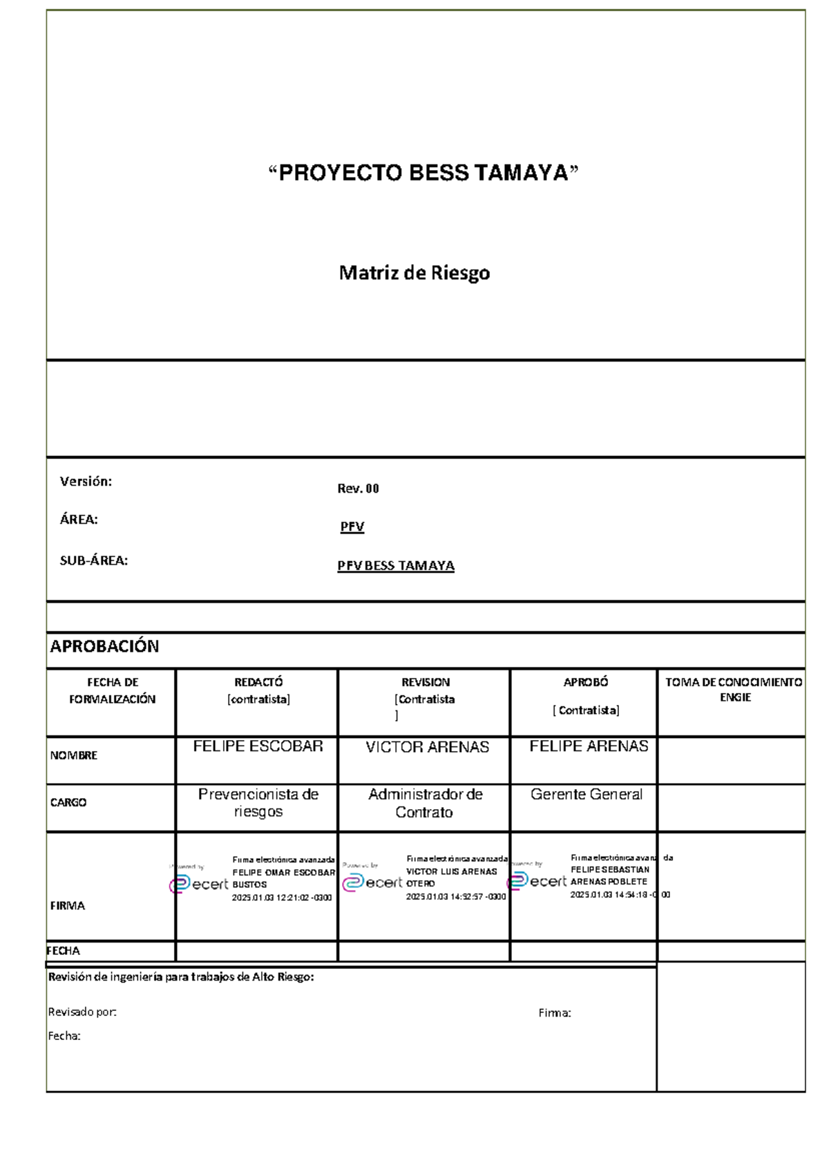 Matriz IPER Tamaya Firmada REV 00 - FECHA 23/05/2024 23/05/2024 23/05 ...
