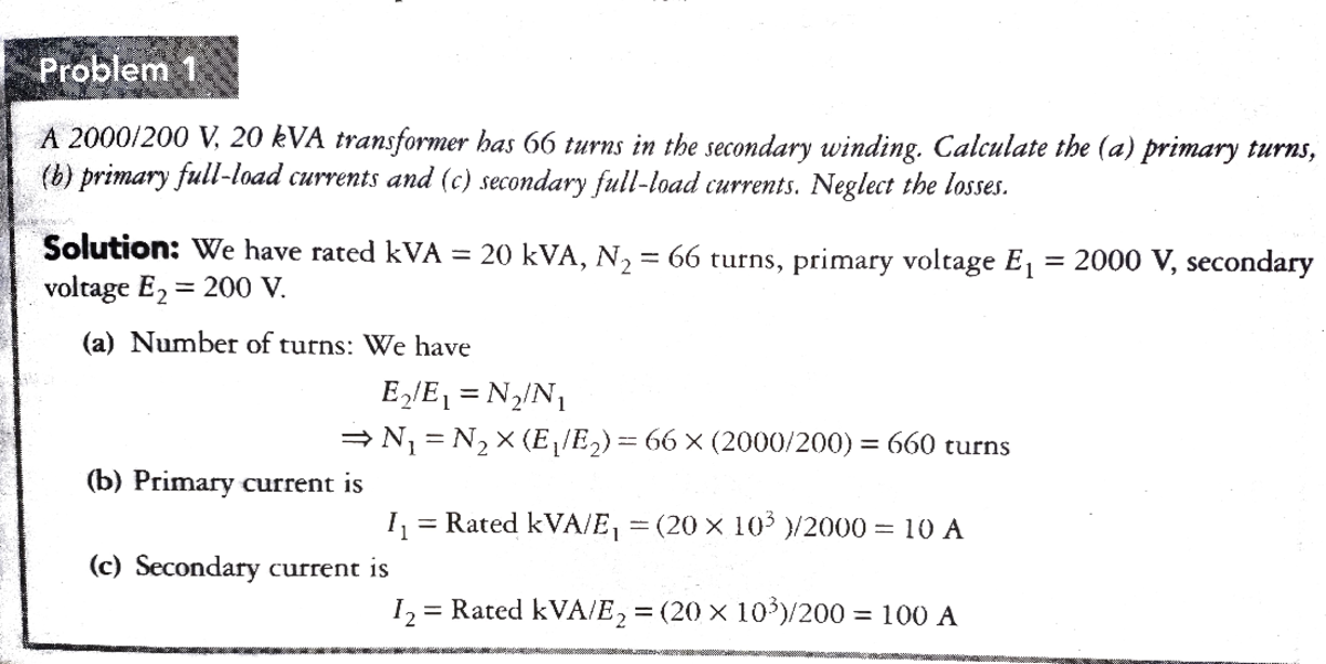 Transformer Problem Set Solutions Ee 301 Studocu