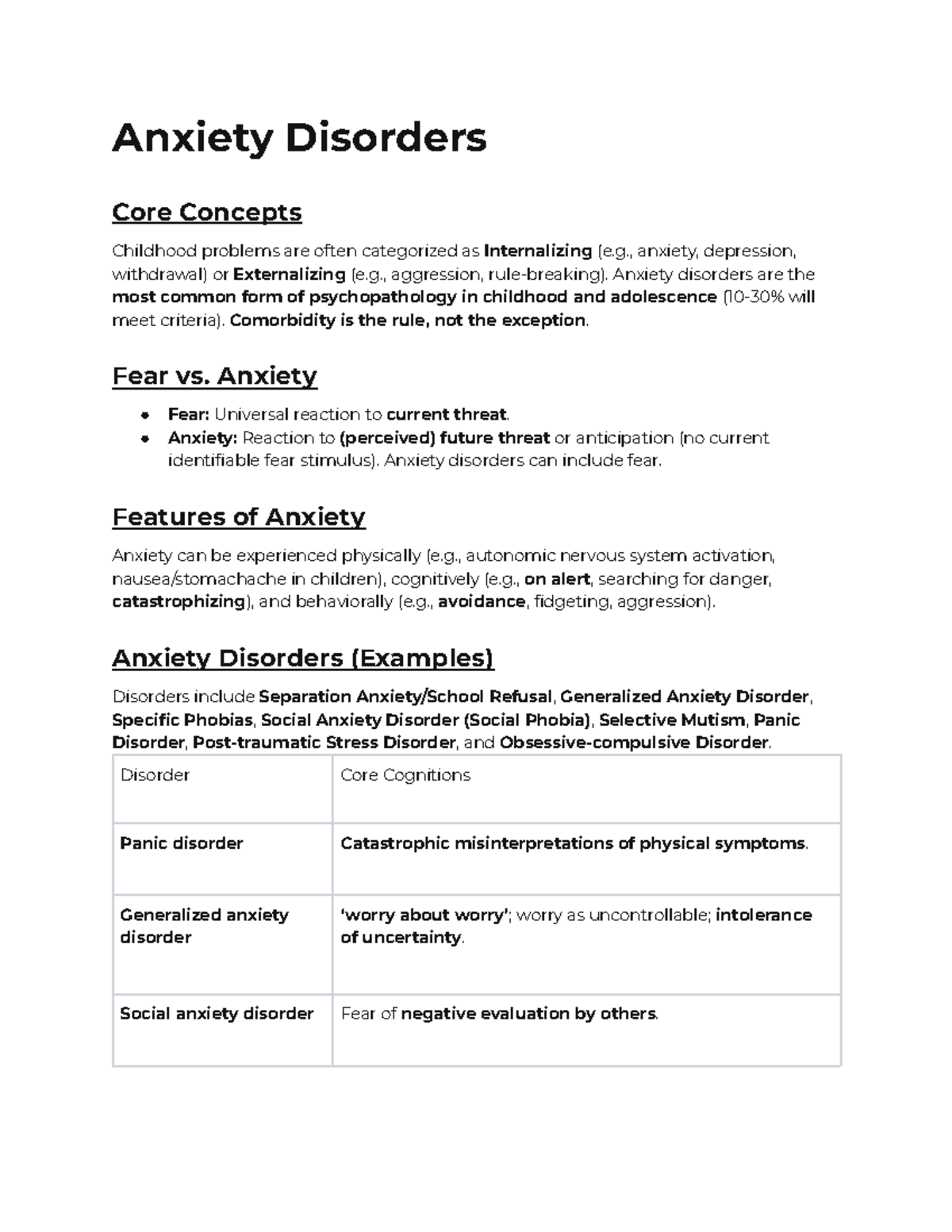 Anxiety Disorders (Abnormal Psych) - Core Concepts & Treatment Insights ...