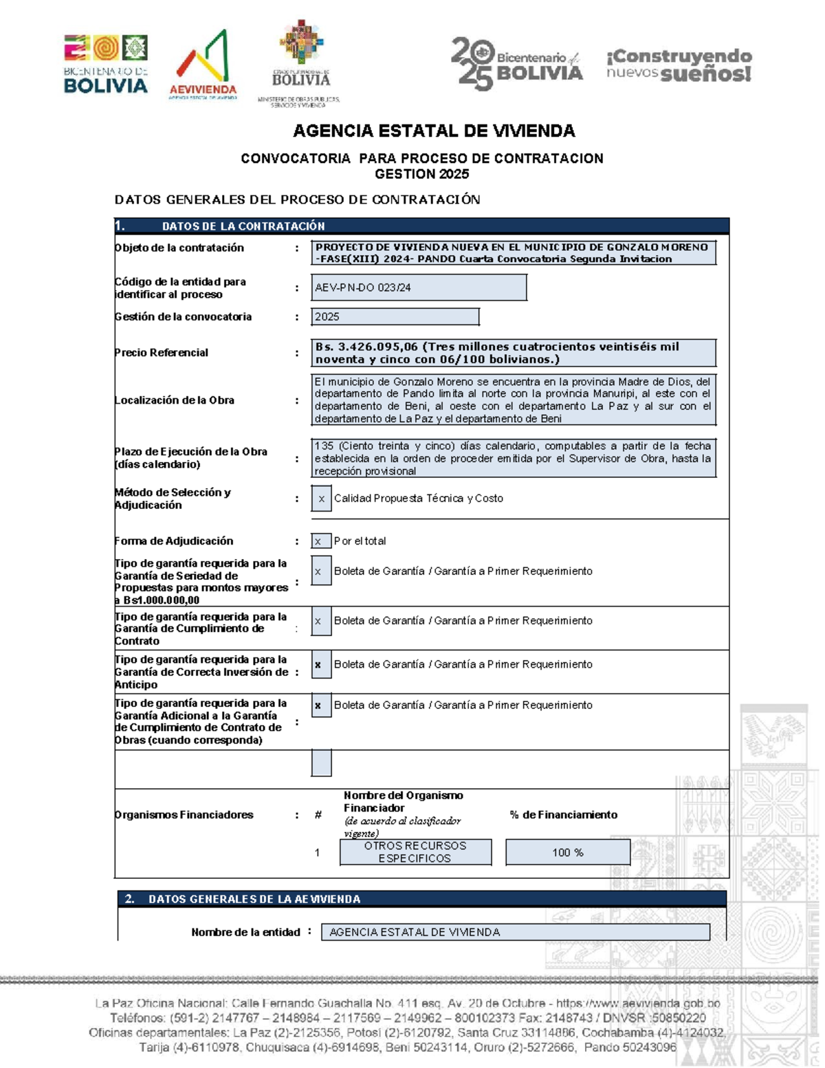Convocatoria Proceso de Contratación AEVIVIENDA 2025 - Proyecto ...